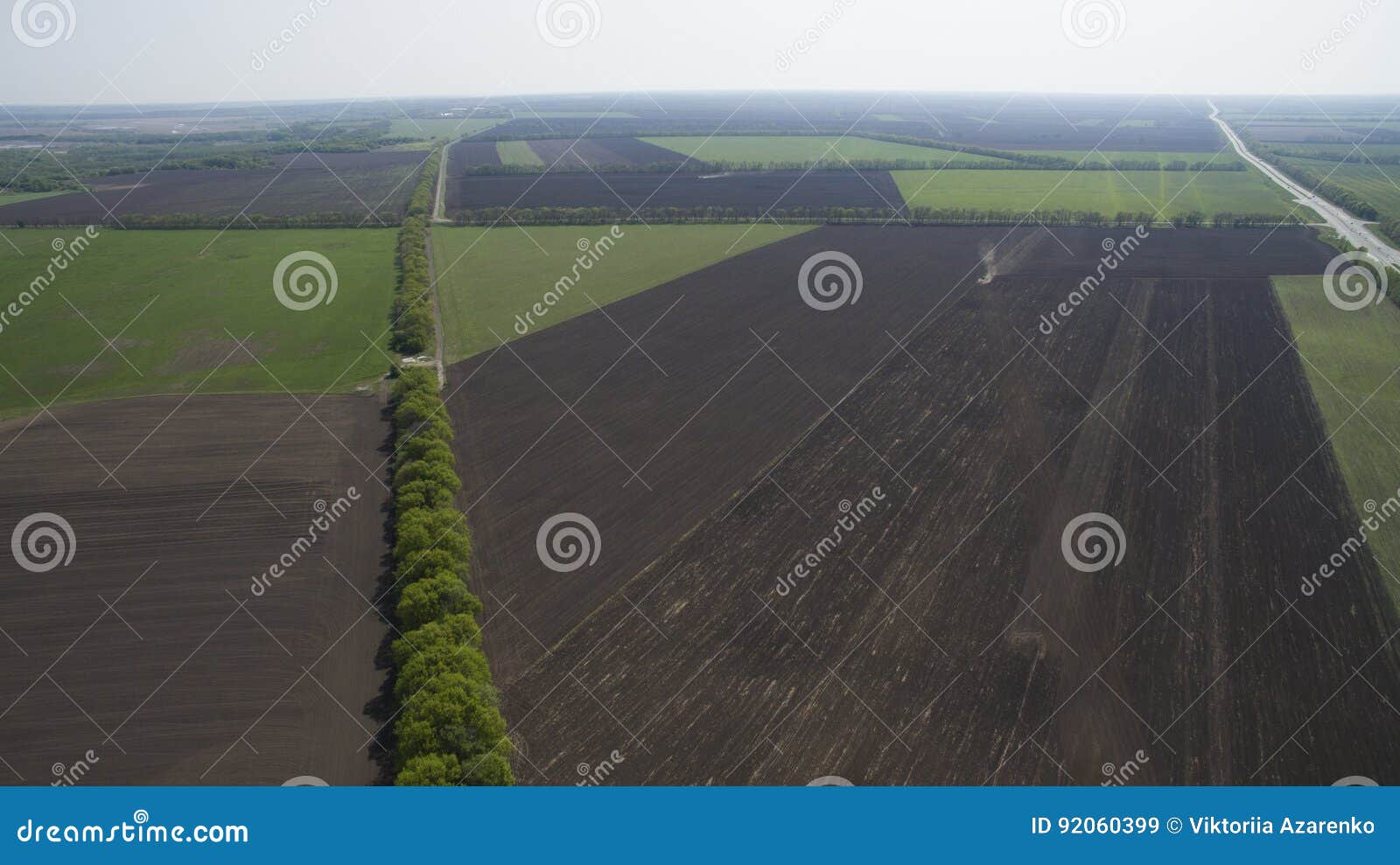 Aerial View of a Field from Above in the Spring Stock Image - Image of ...