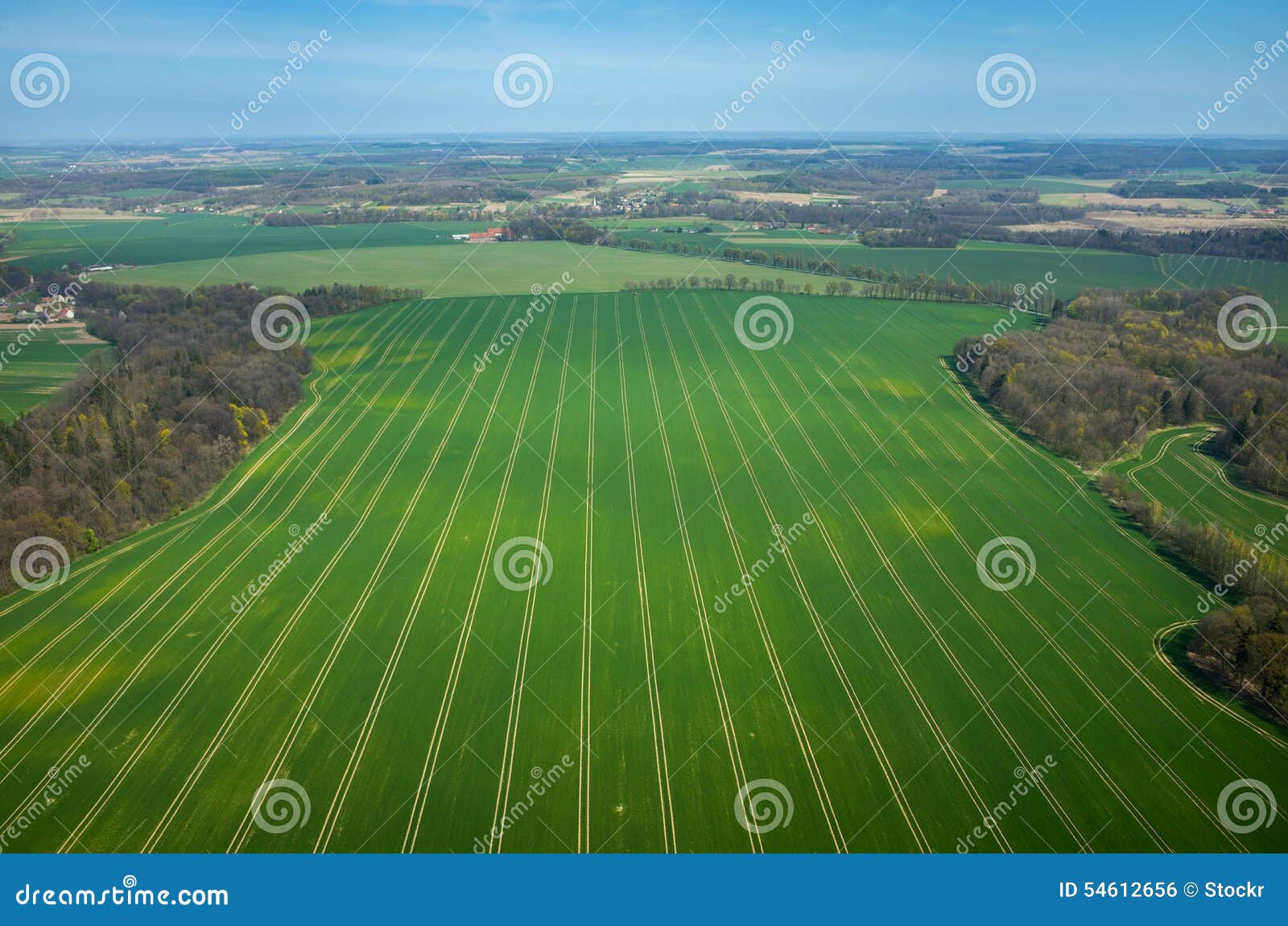 Aerial view of the field stock photo. Image of blue, aerial - 54612656