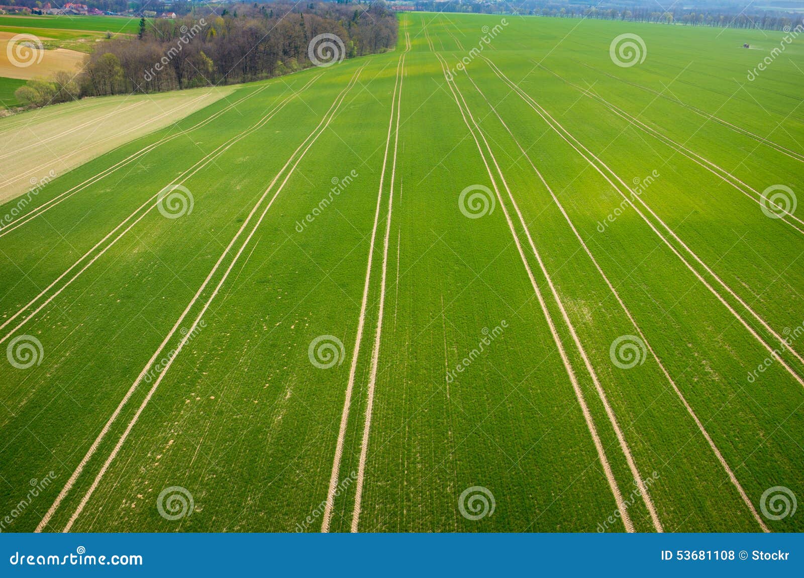 Aerial view of the field stock photo. Image of line, field - 53681108