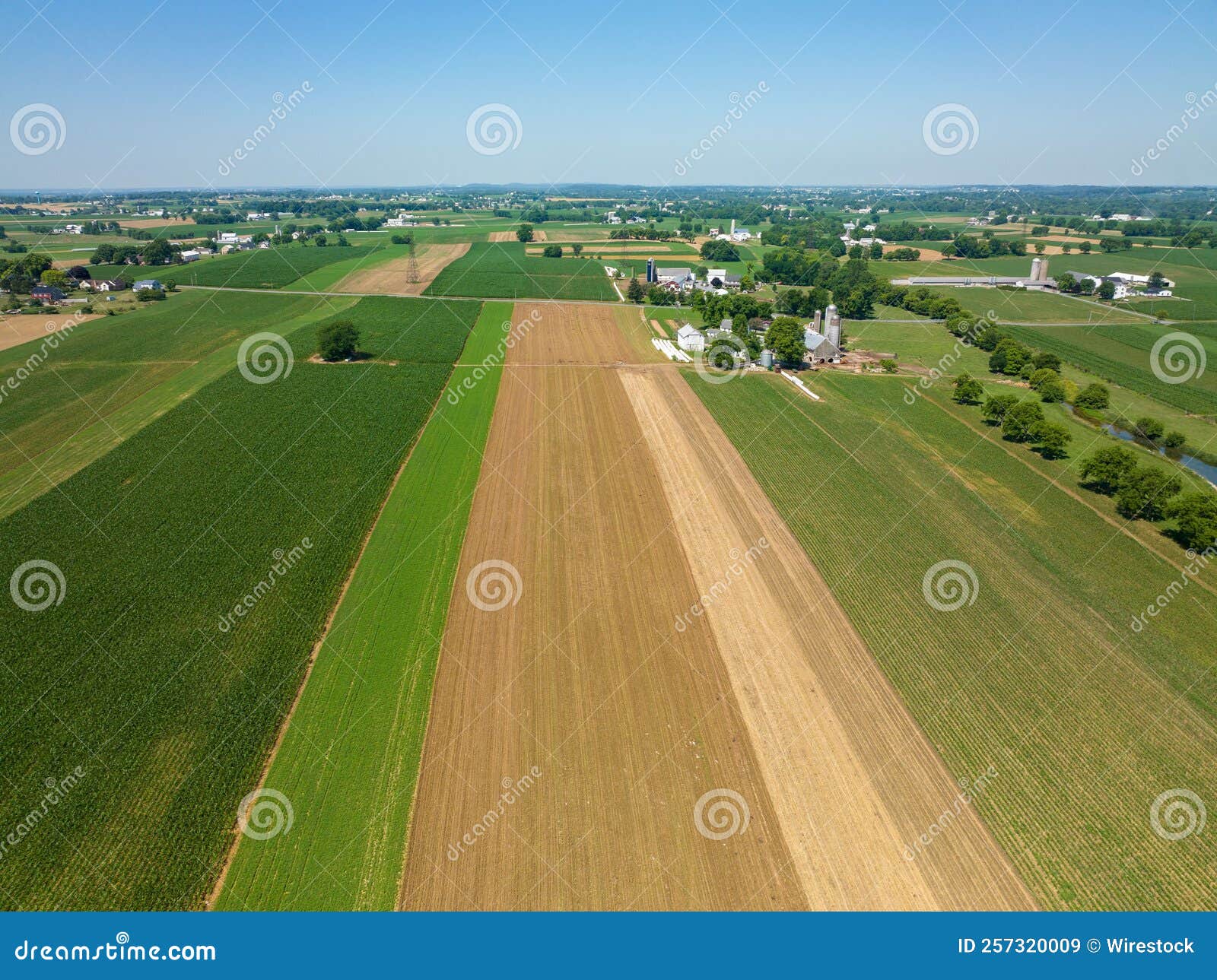 Aerial View of Fields in the Countryside Area Stock Image - Image of ...