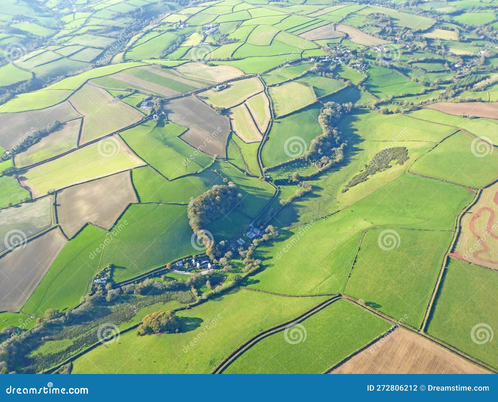 Aerial View of Fields in Devon Stock Photo - Image of village, scenery ...