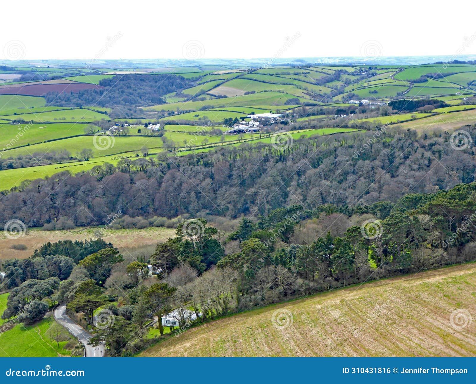 Aerial View of the Fields of Devon England Stock Photo - Image of ...