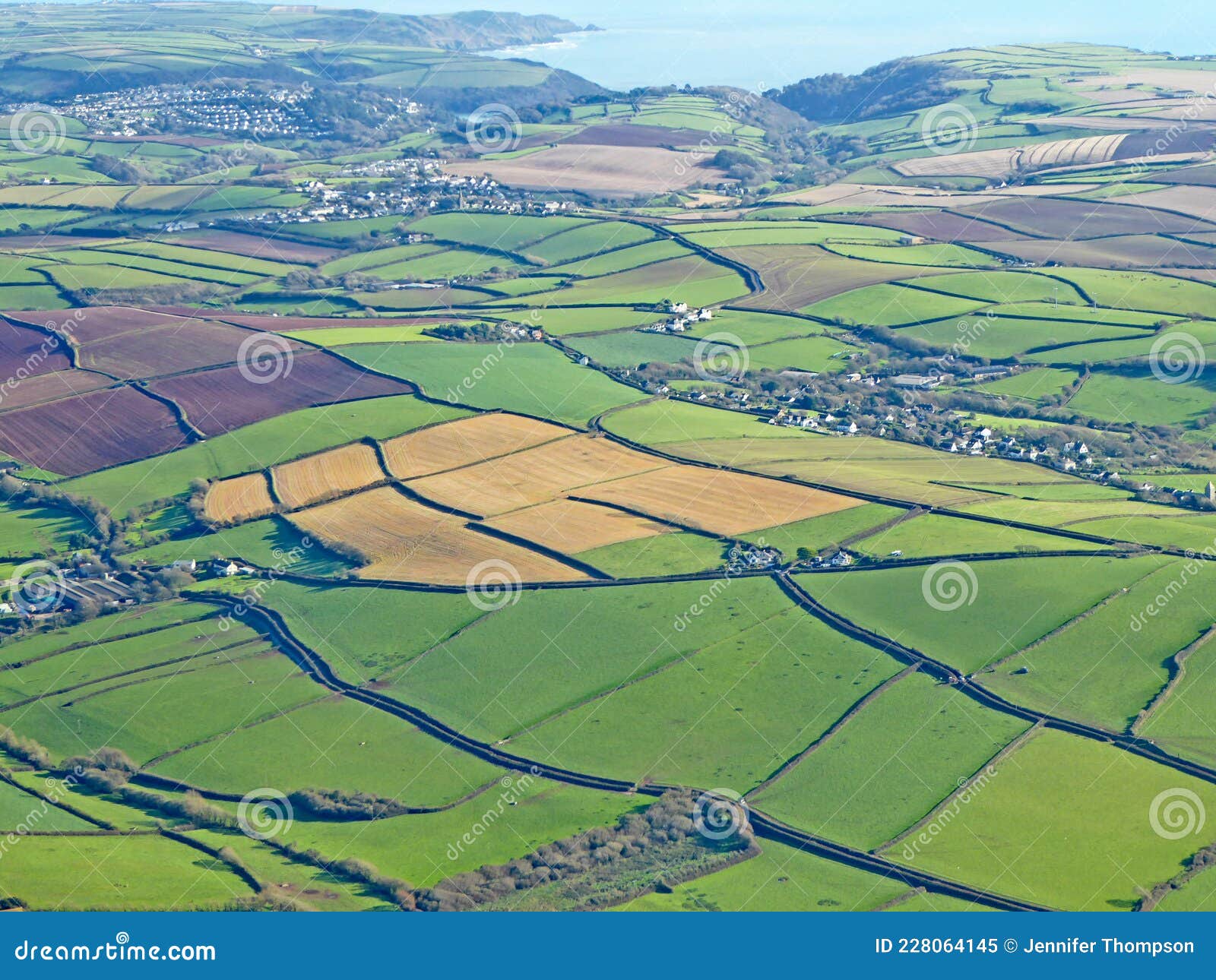 Aerial View of Fields in Devon Stock Image - Image of nature, meadow ...