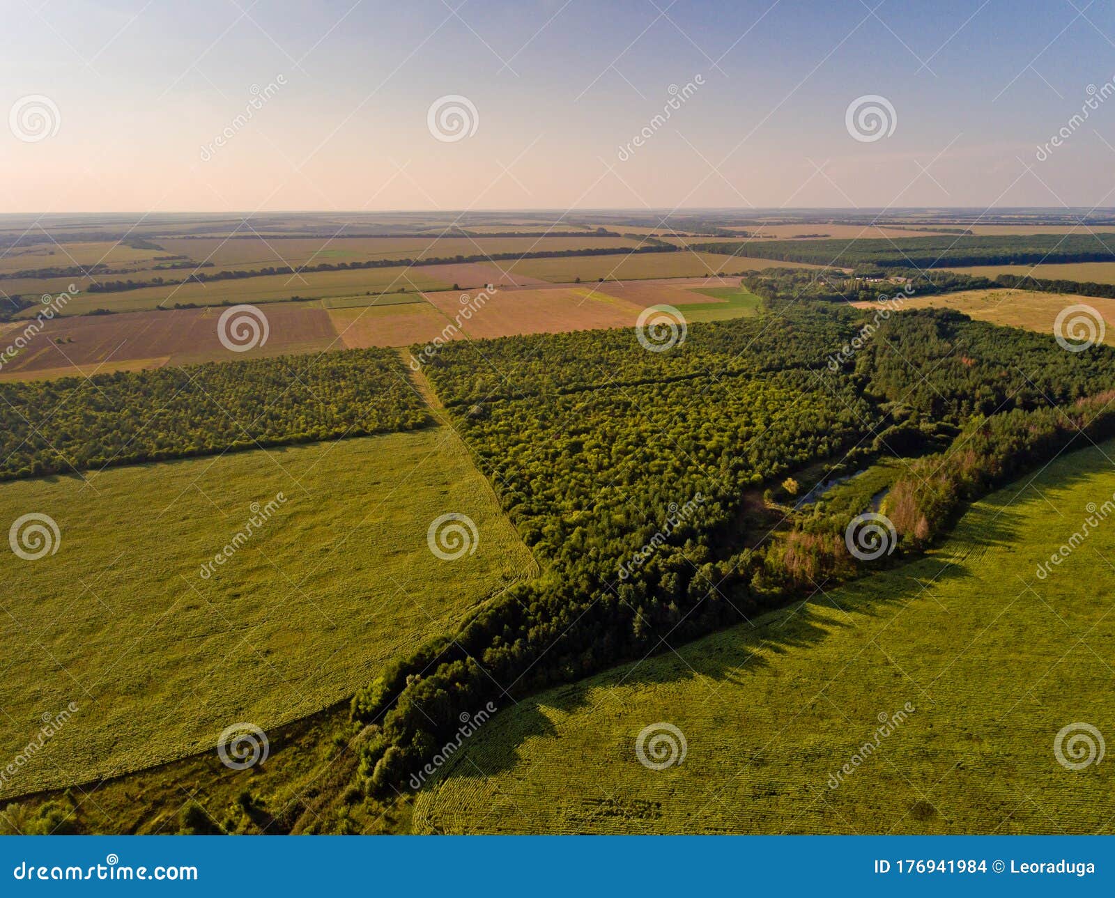 Aerial View of Fields, Forest, a Beautiful Landscape of Nature. Stock ...