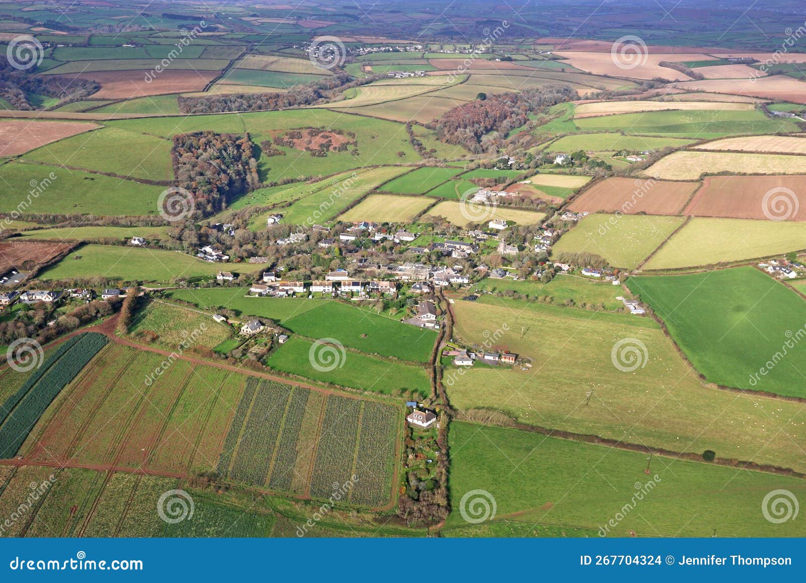Aerial View of Fields in Devon Stock Photo - Image of hill, green ...