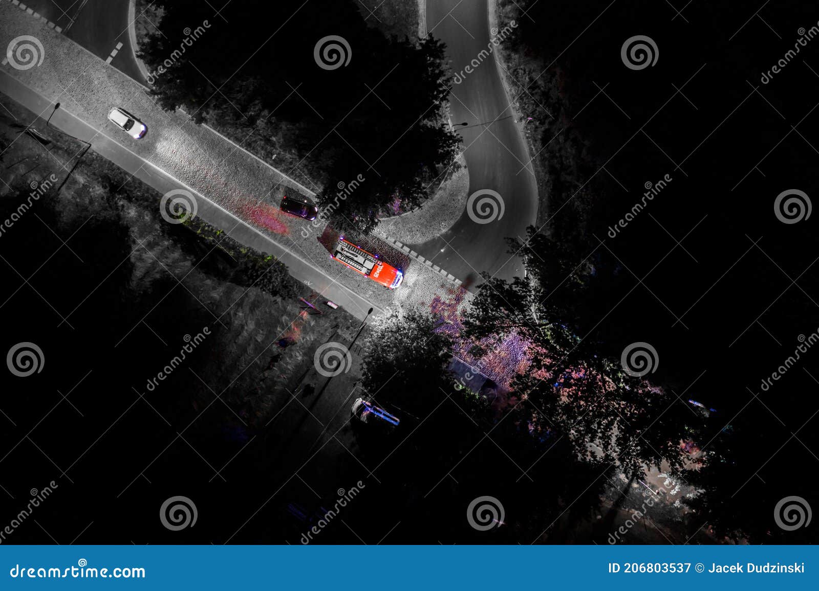 Aerial View of Fire Engine Truck, a Vehicle Designed Primarily for ...