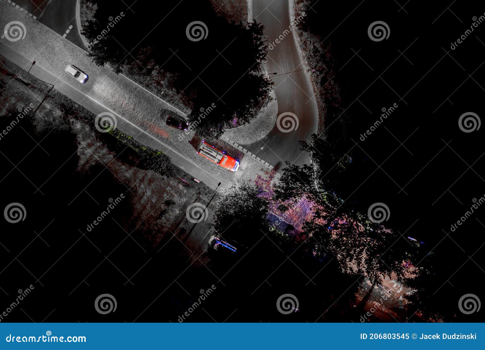 Aerial View of Fire Engine Truck, a Vehicle Designed Primarily for ...