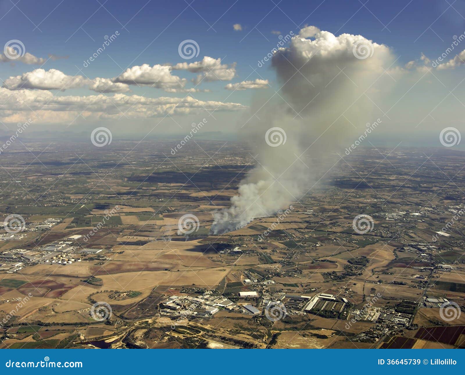 Aerial view of a fire stock image. Image of burnt, smoke - 36645739