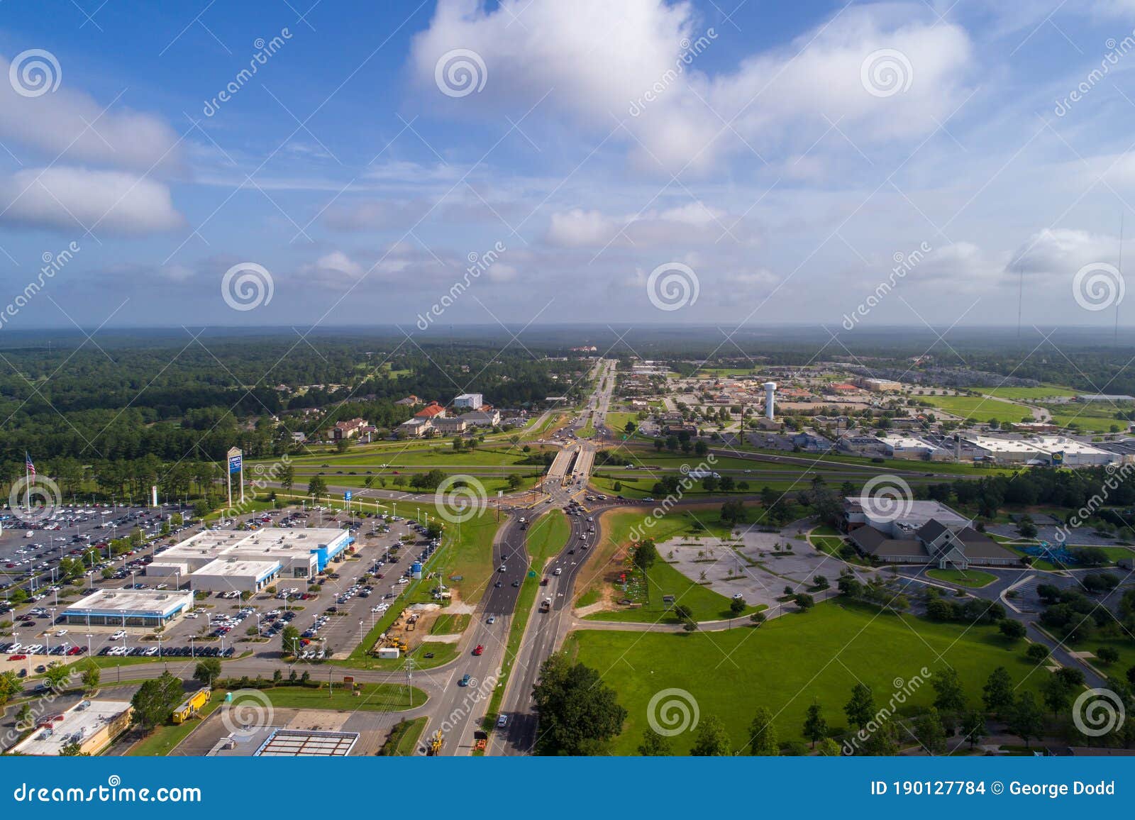 Aerial View of the First Diverging Diamond Interchange on the Alabama ...