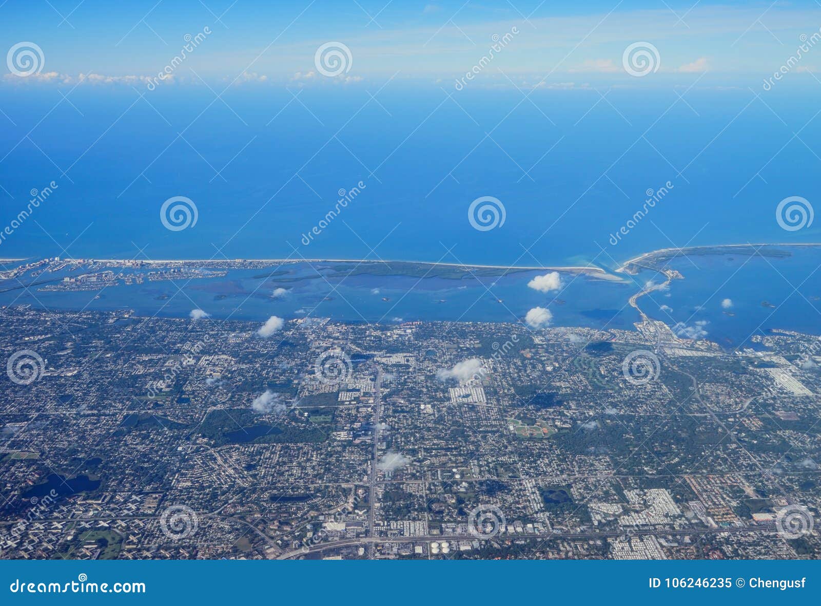 Aerial View of Florida Beach Stock Image - Image of coast, orange ...