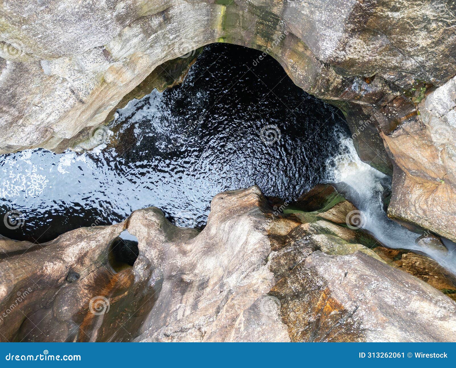 Aerial View of a Flowing Rocky Cave in Norway Stock Image - Image of ...