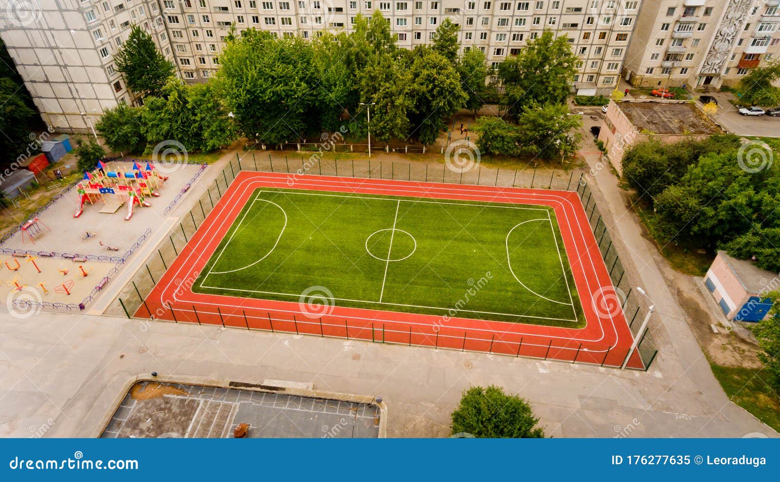 Aerial View of the Football Field. Stock Image - Image of ground ...