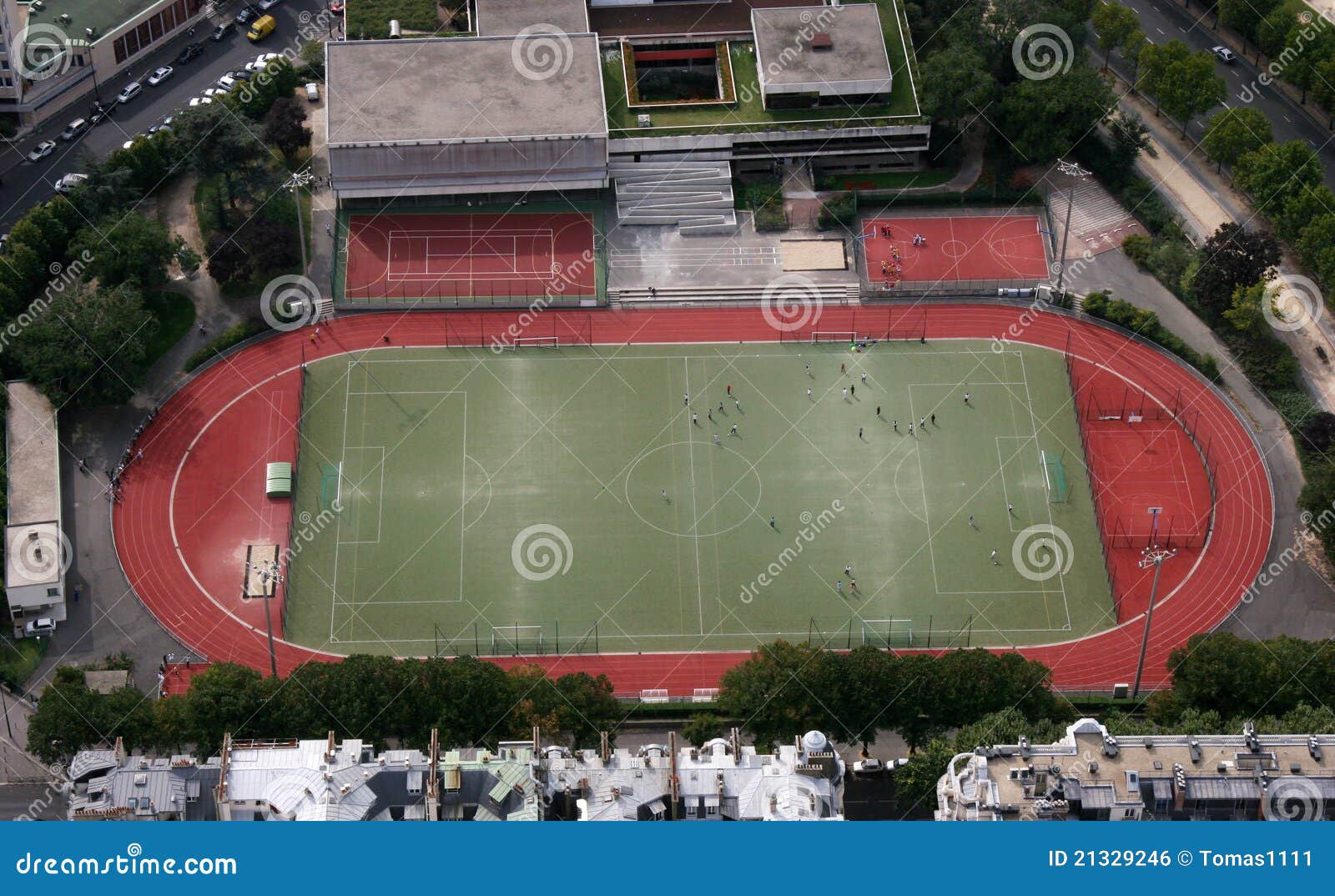 Aerial View on Football Field Stock Photo - Image of soccer, sport ...