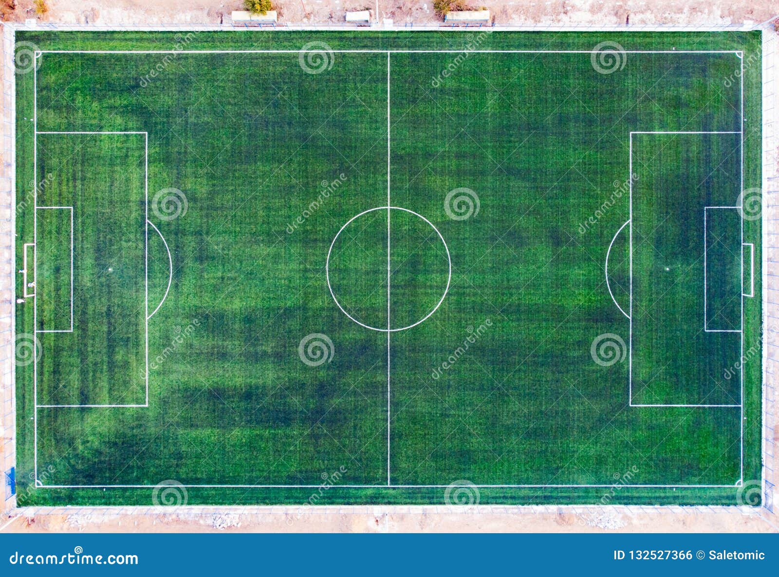 Aerial View of a Football Field Stock Photo - Image of lawn, color ...