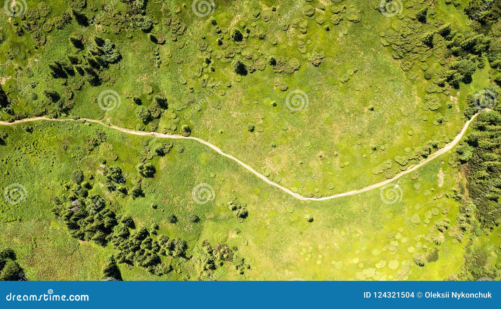 Aerial View of the Footpath in the Carpathian Mountains Stock Photo ...