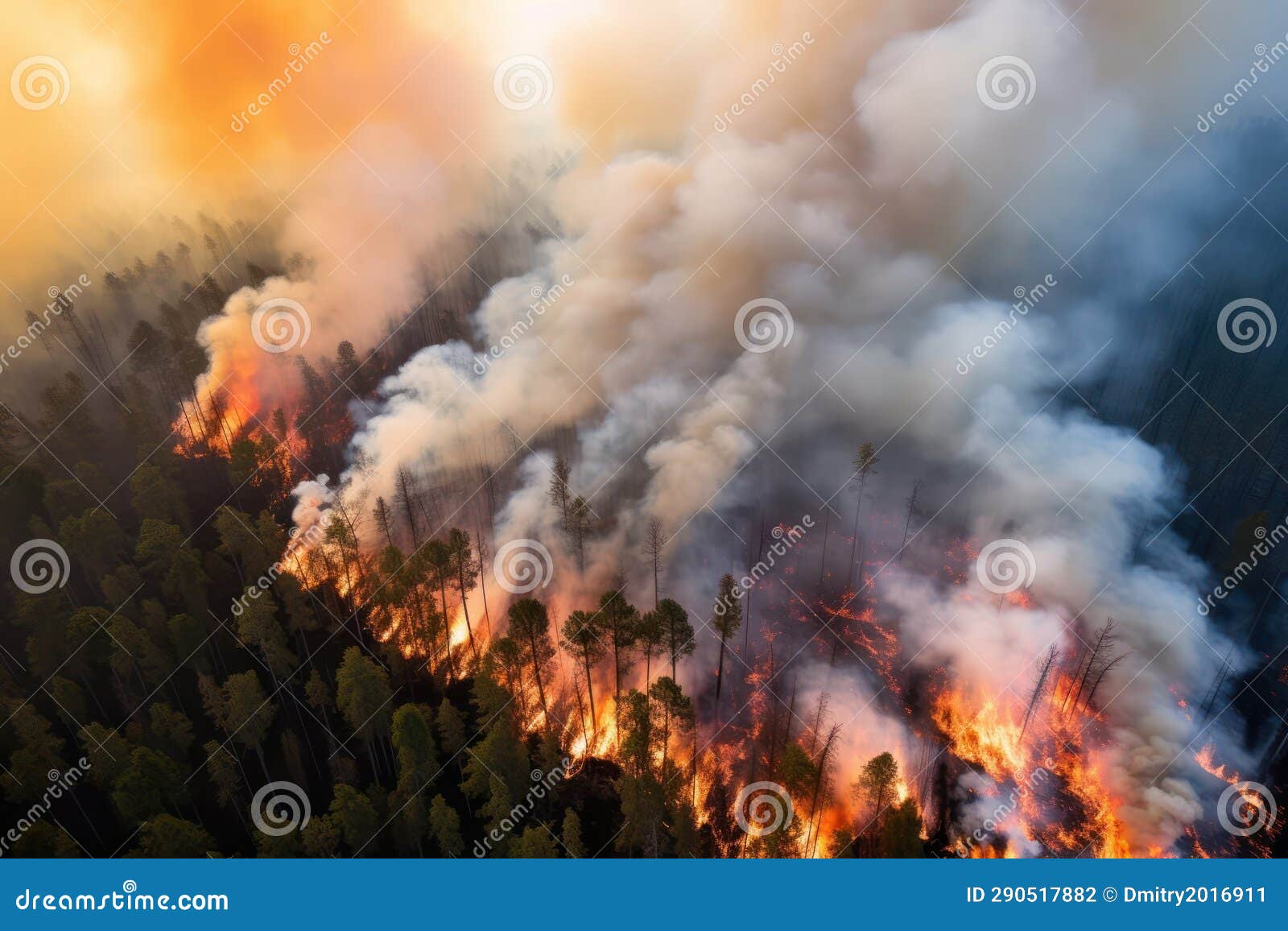 Aerial View of a Forest Fire. Stock Photo - Image of firefighter ...