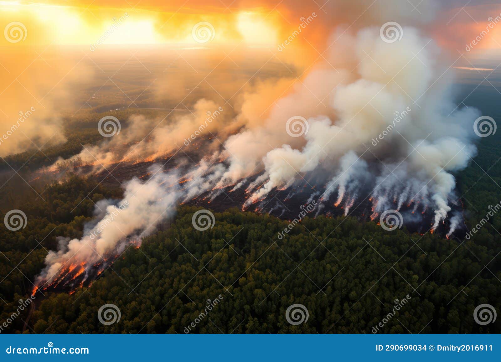 Aerial View of a Forest Fire. Stock Photo - Image of canada, pine ...
