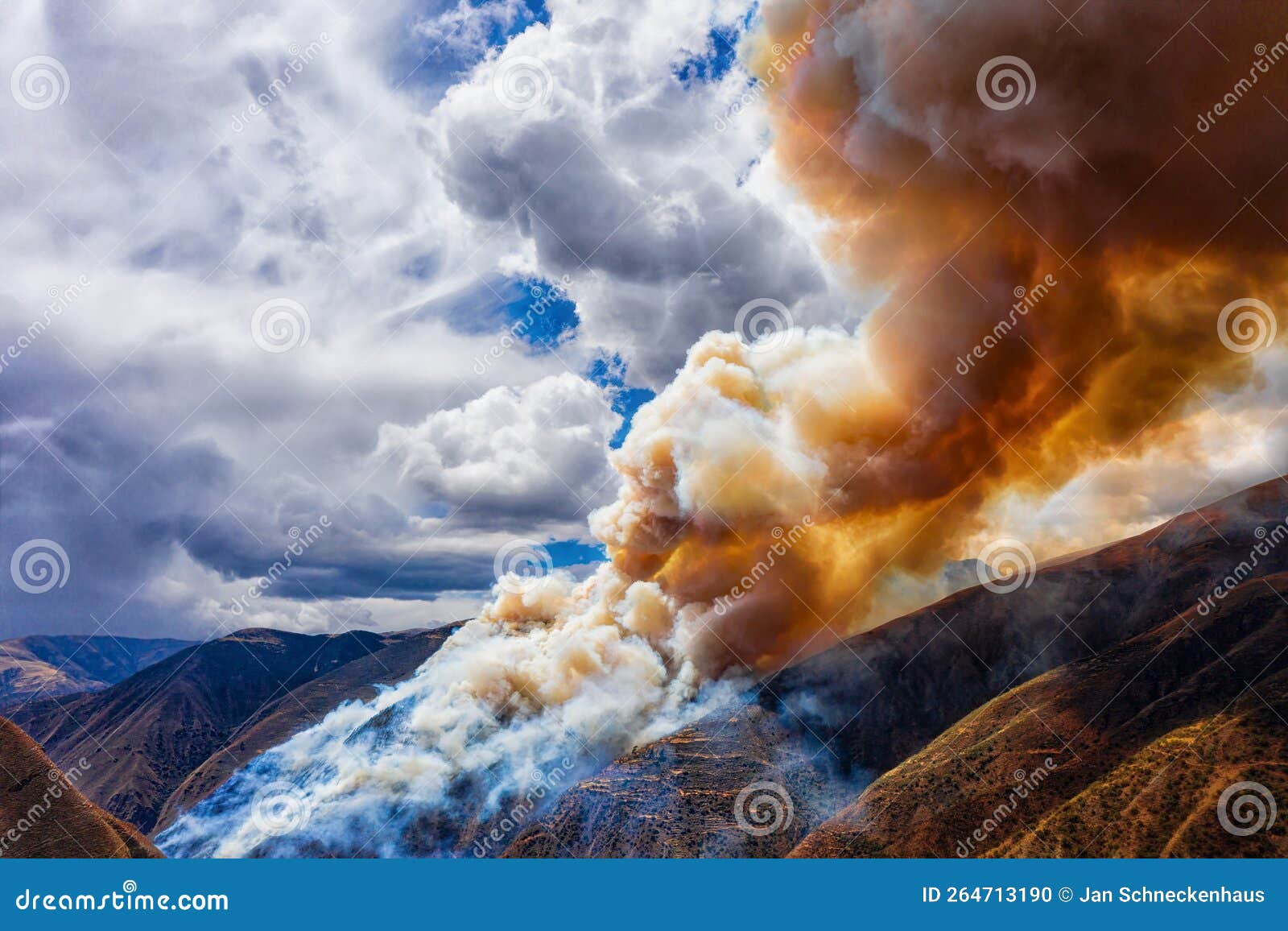 Aerial View of a Forest Fire in the Peruvian Andes Near Cusco Stock ...