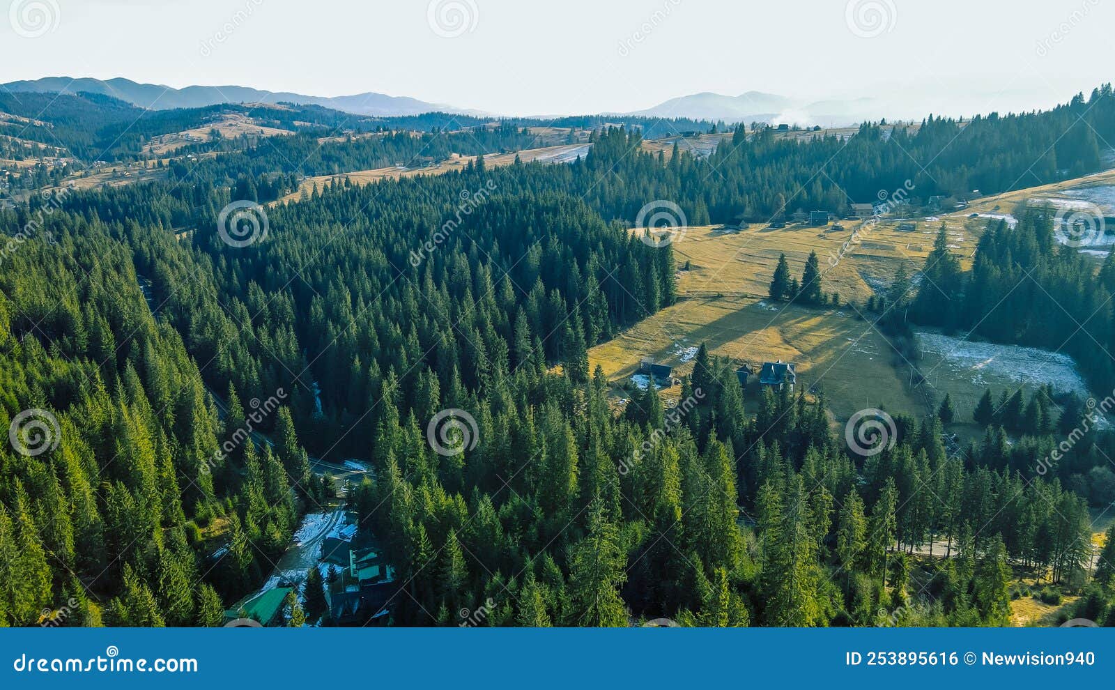 Aerial View of Forest Mountain Panorama Stock Photo - Image of park ...