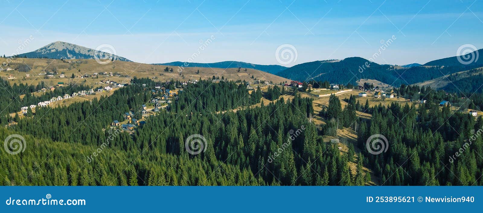 Aerial View of Forest Mountain Panorama Stock Image - Image of mixed ...