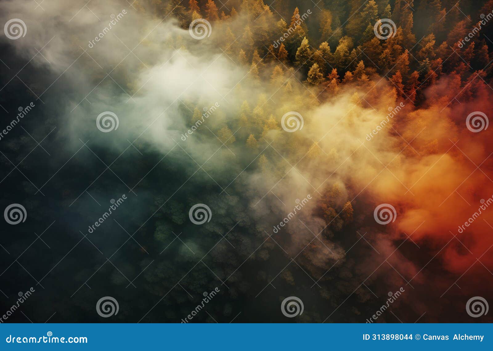Aerial View of Forest with Smoke Stock Photo - Image of danger ...