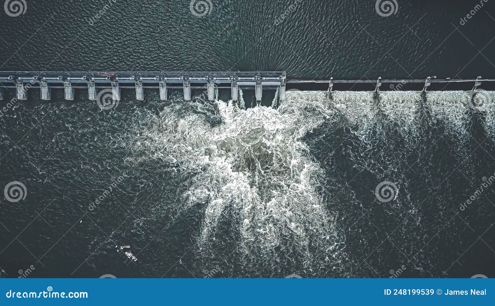 Aerial View of Fox River in Spring at Dam Stock Image - Image of gray ...
