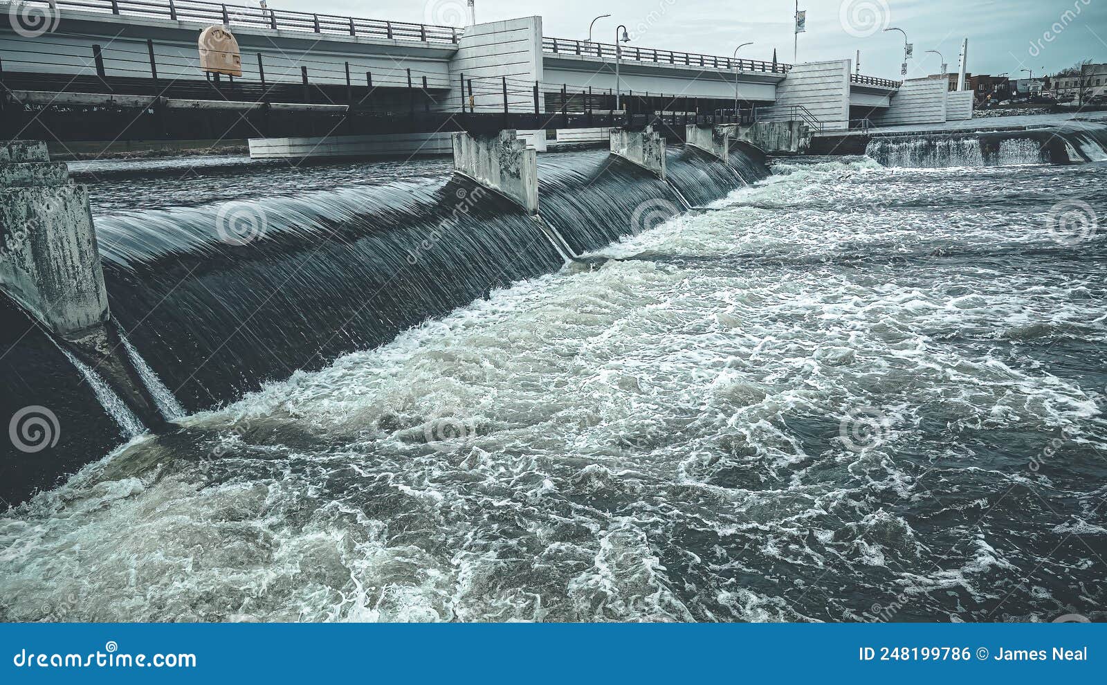 Aerial View of Fox River in Spring at Dam Stock Photo - Image of ...