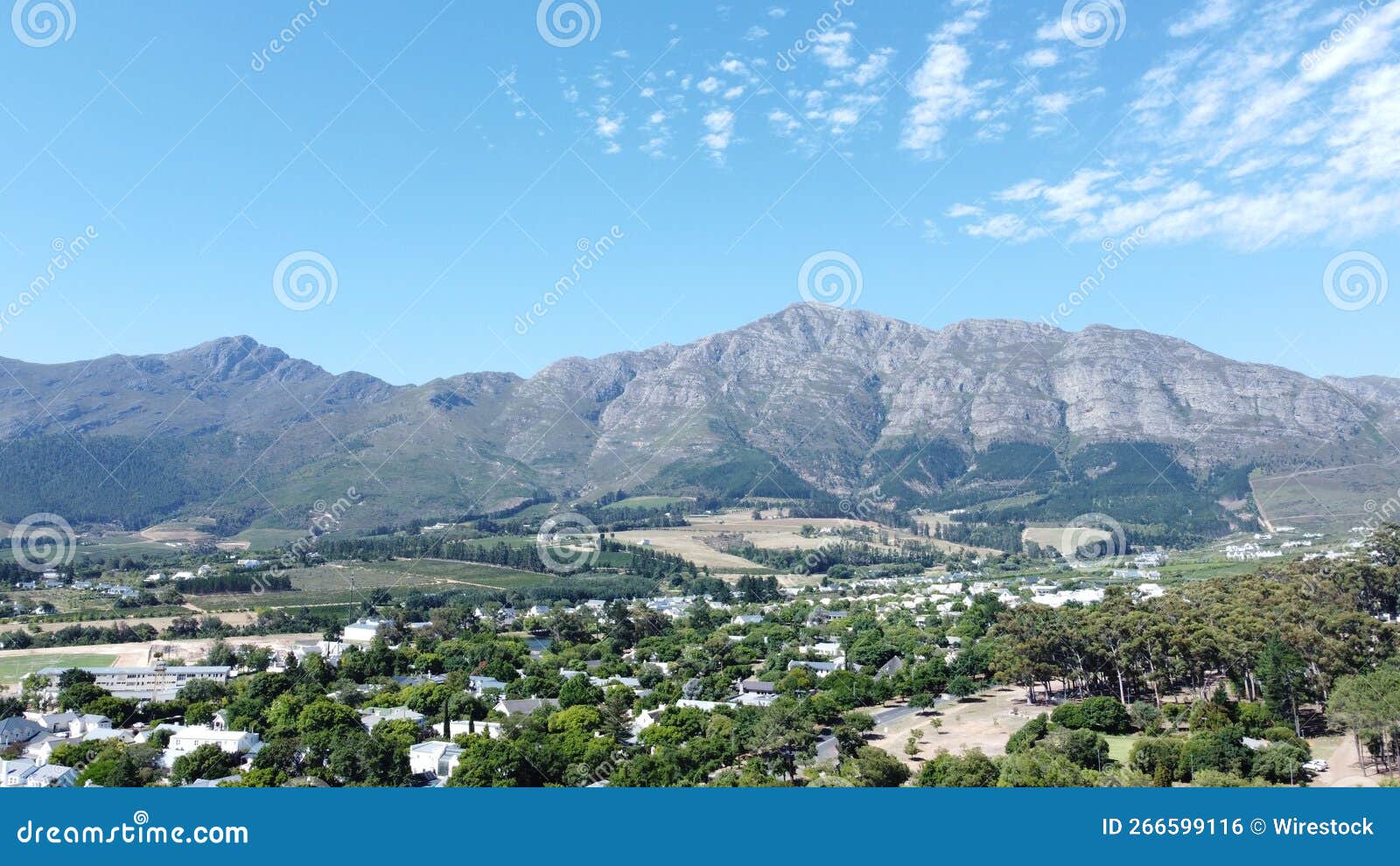 Aerial View of Franschoek in Cape Town. Stock Photo - Image of travel ...