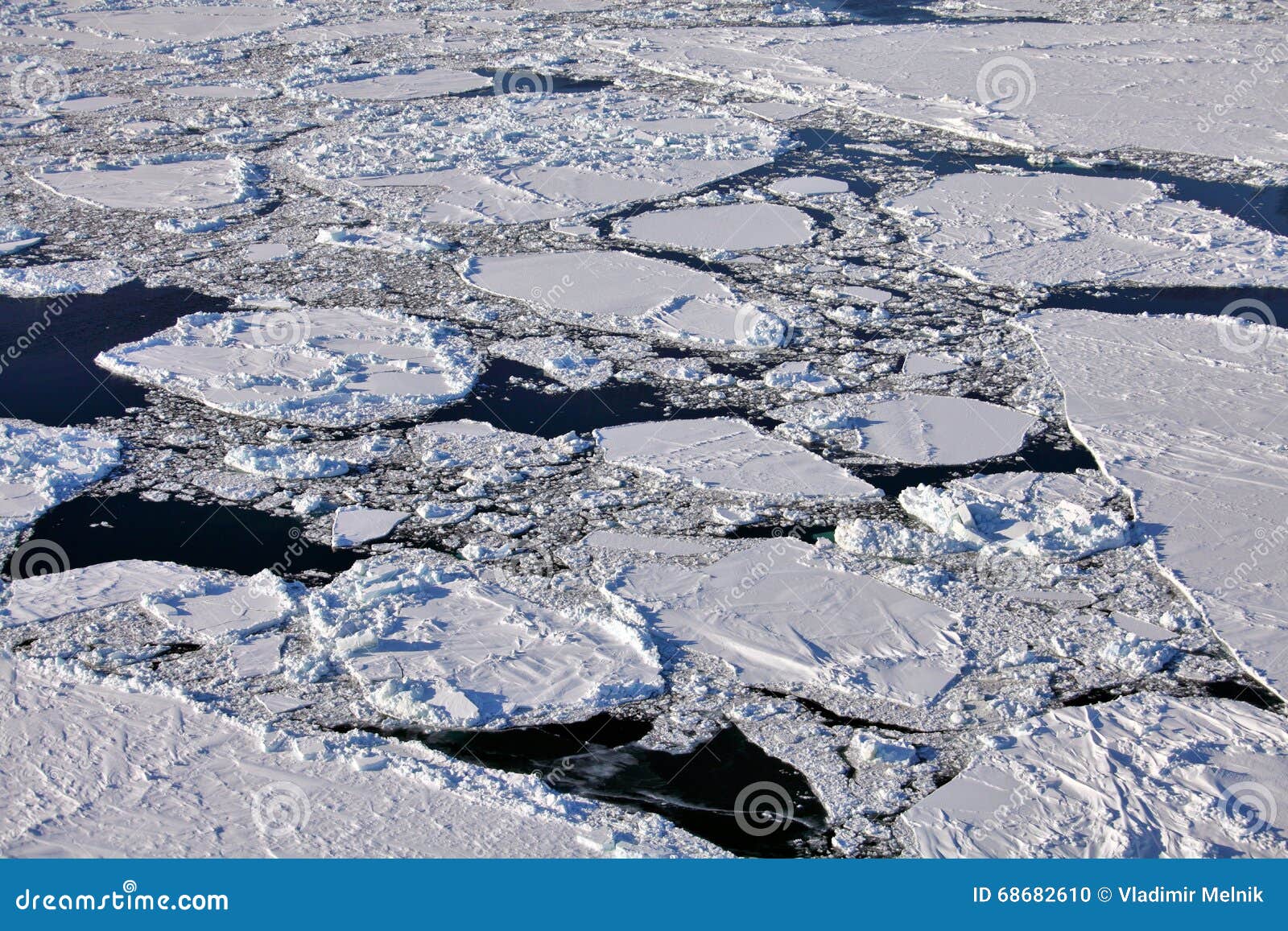Aerial View of Frozen Arctic Ocean Stock Photo - Image of iceberg ...