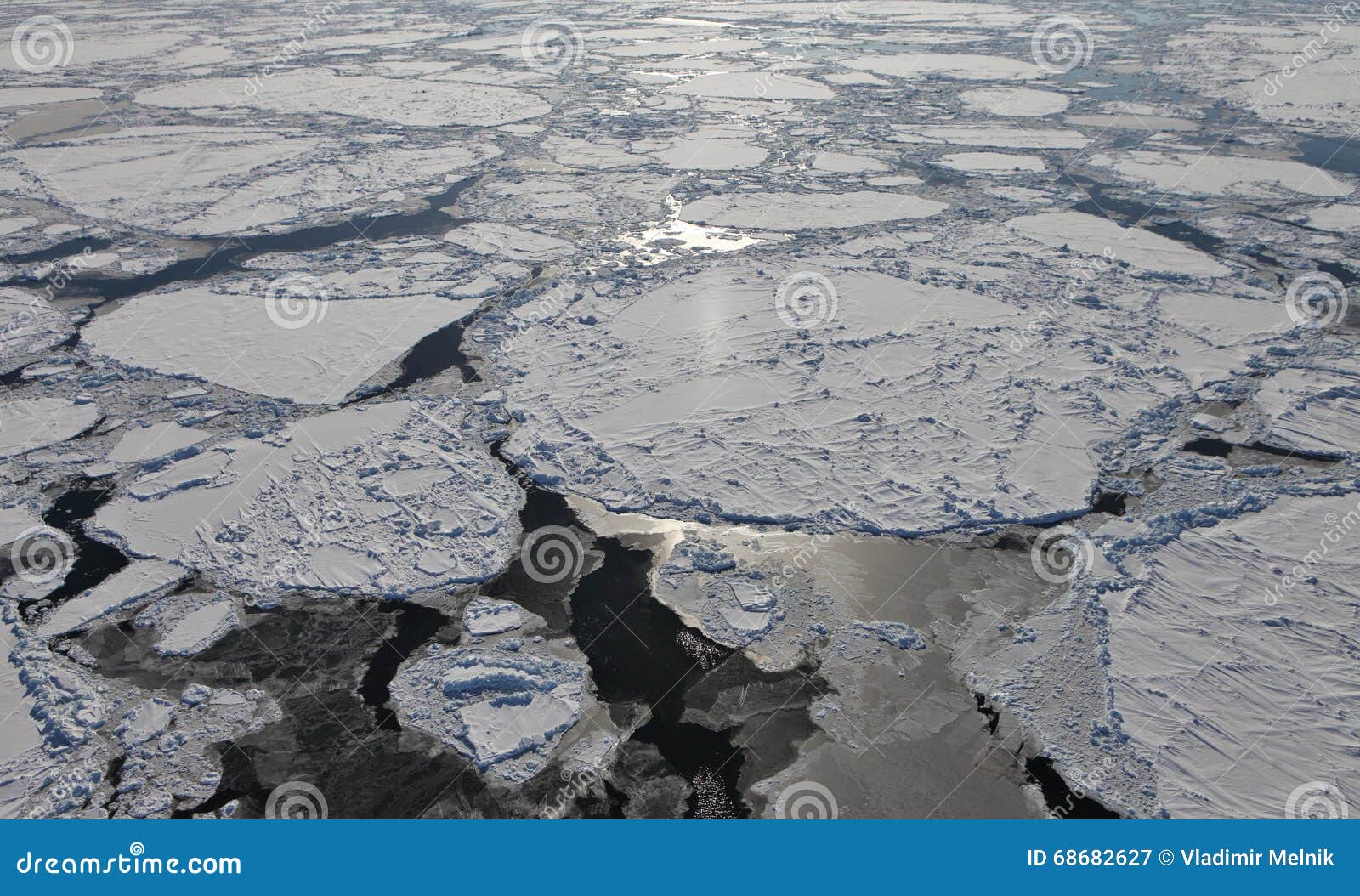 Aerial View of Frozen Arctic Ocean Stock Image - Image of berg, global ...