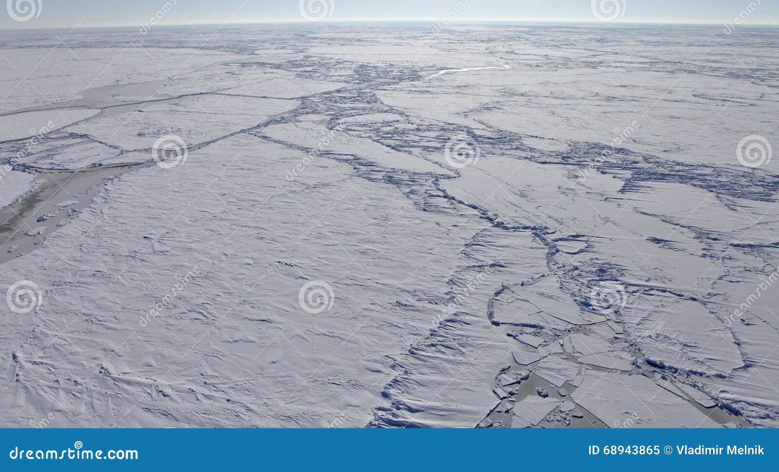 Aerial View of Frozen Arctic Ocean Stock Image - Image of snow ...