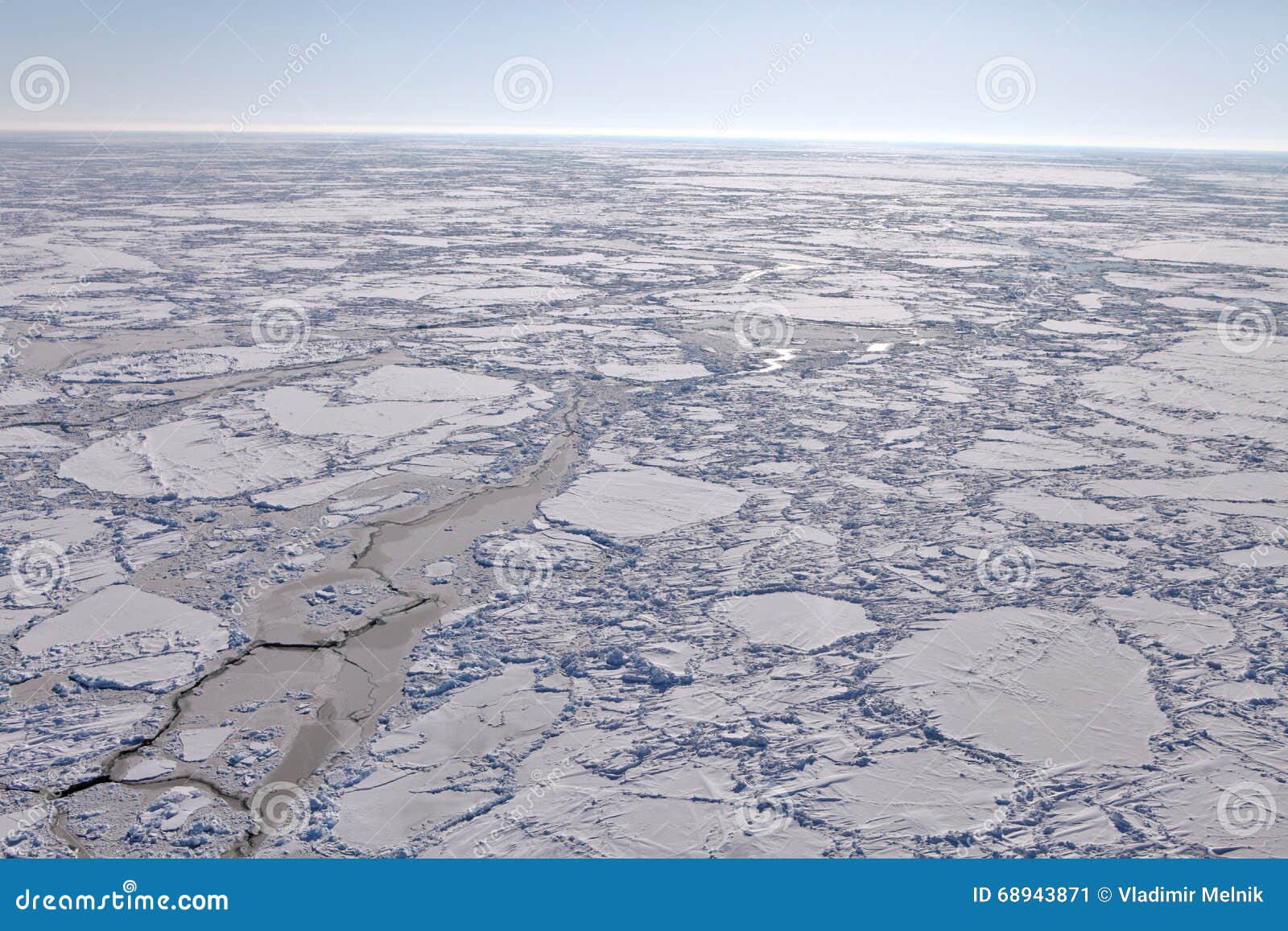 Aerial View of Frozen Arctic Ocean Stock Image - Image of water, snow ...