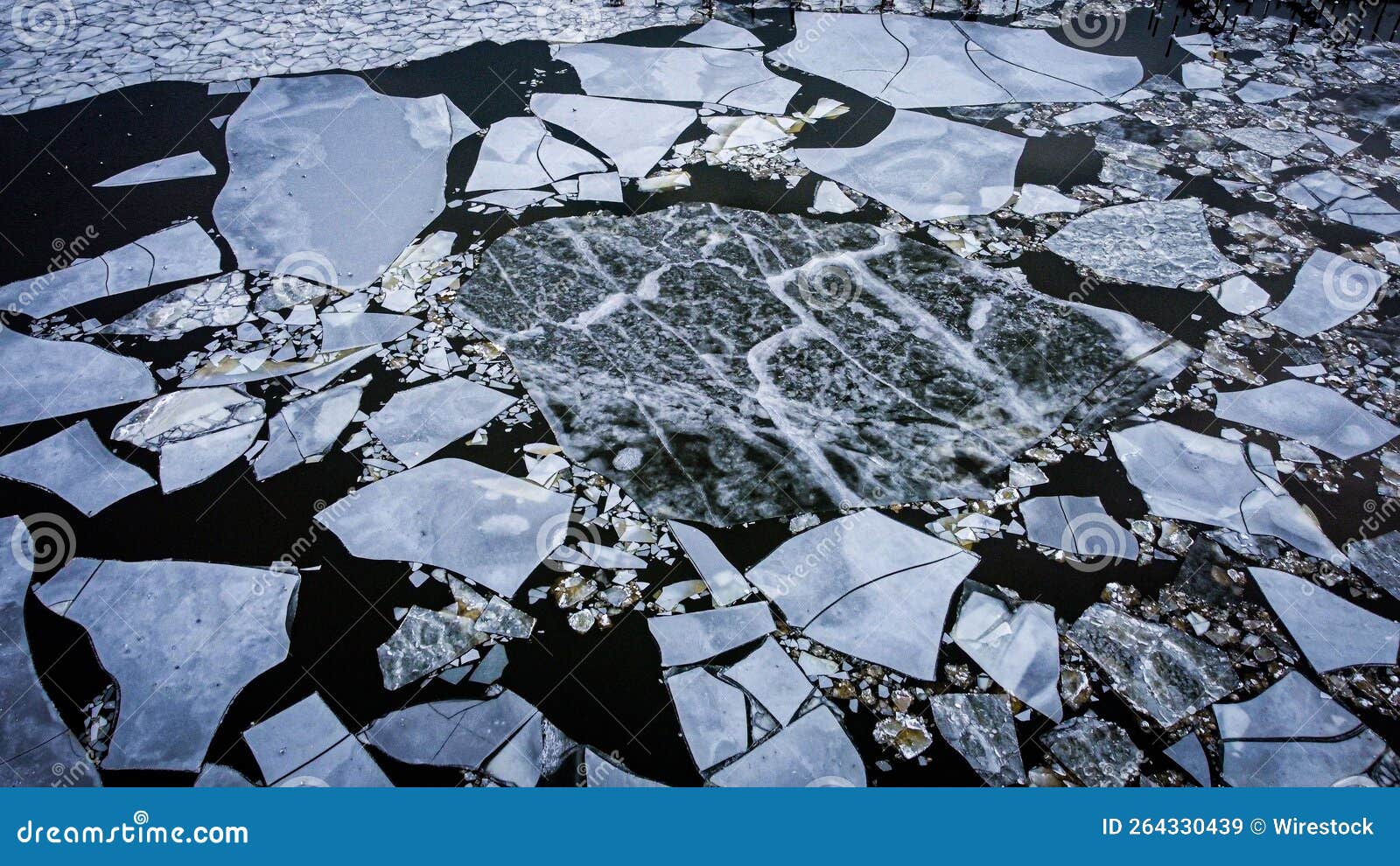 Aerial View of Frozen Lake with Ice Stock Image - Image of transparent ...