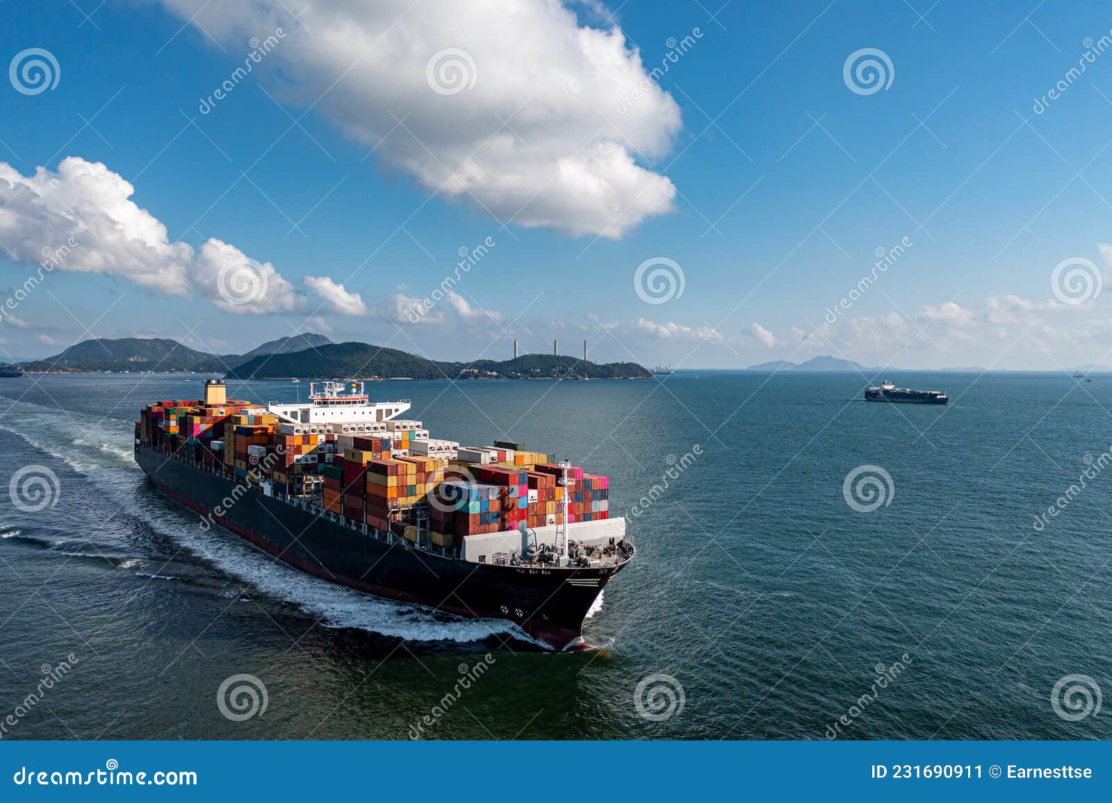 Loaded Container Ship Royalty-Free Stock Photography | CartoonDealer ...