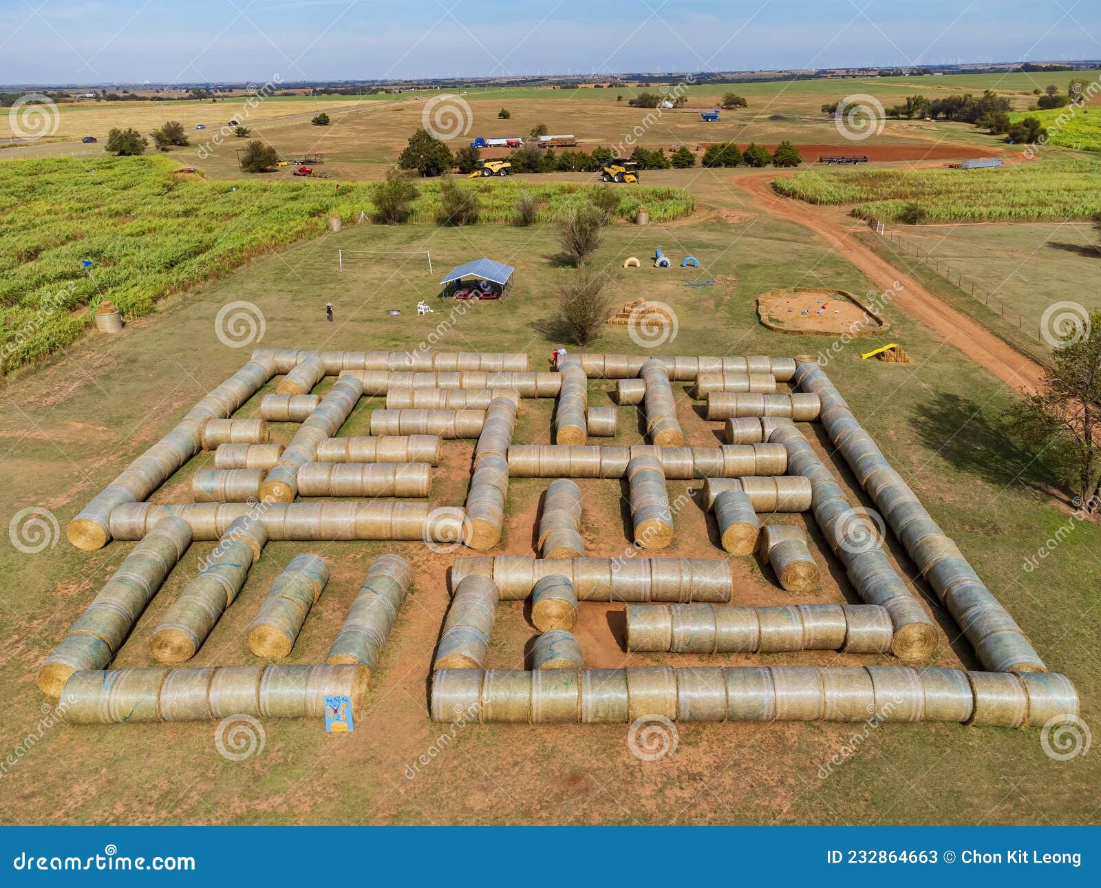 Aerial View of the Fun Daze in a Maze Stock Image - Image of outdoor ...