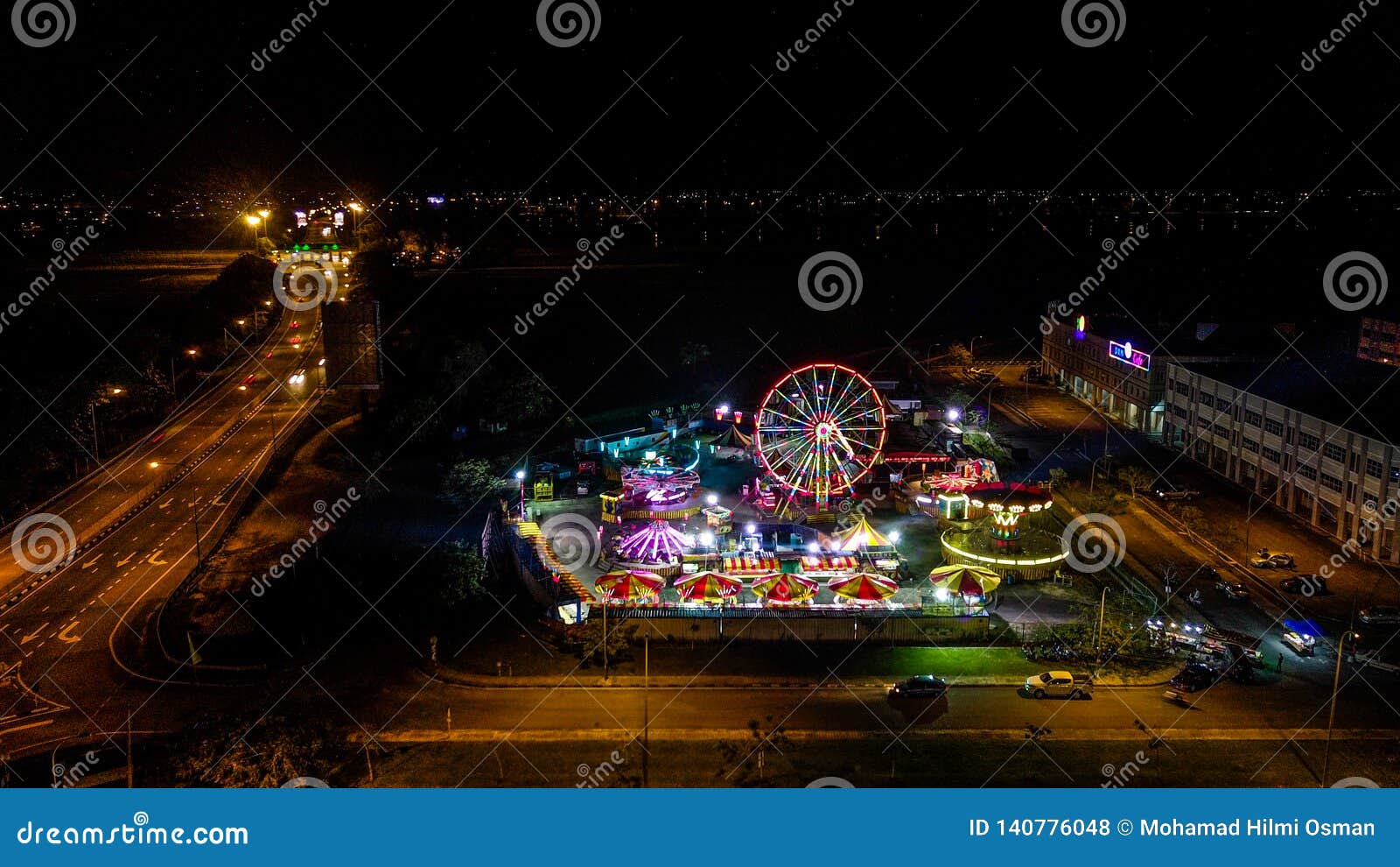 Aerial View of Funfair in Malaysia Stock Photo - Image of beautiful ...