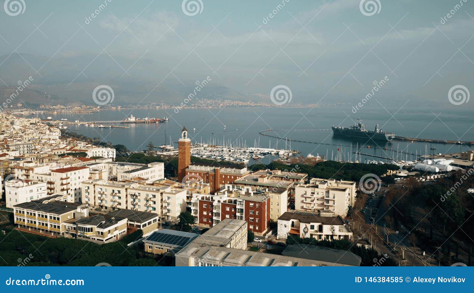 Aerial View of Gaeta and the Naval Base, Italy Stock Image - Image of ...