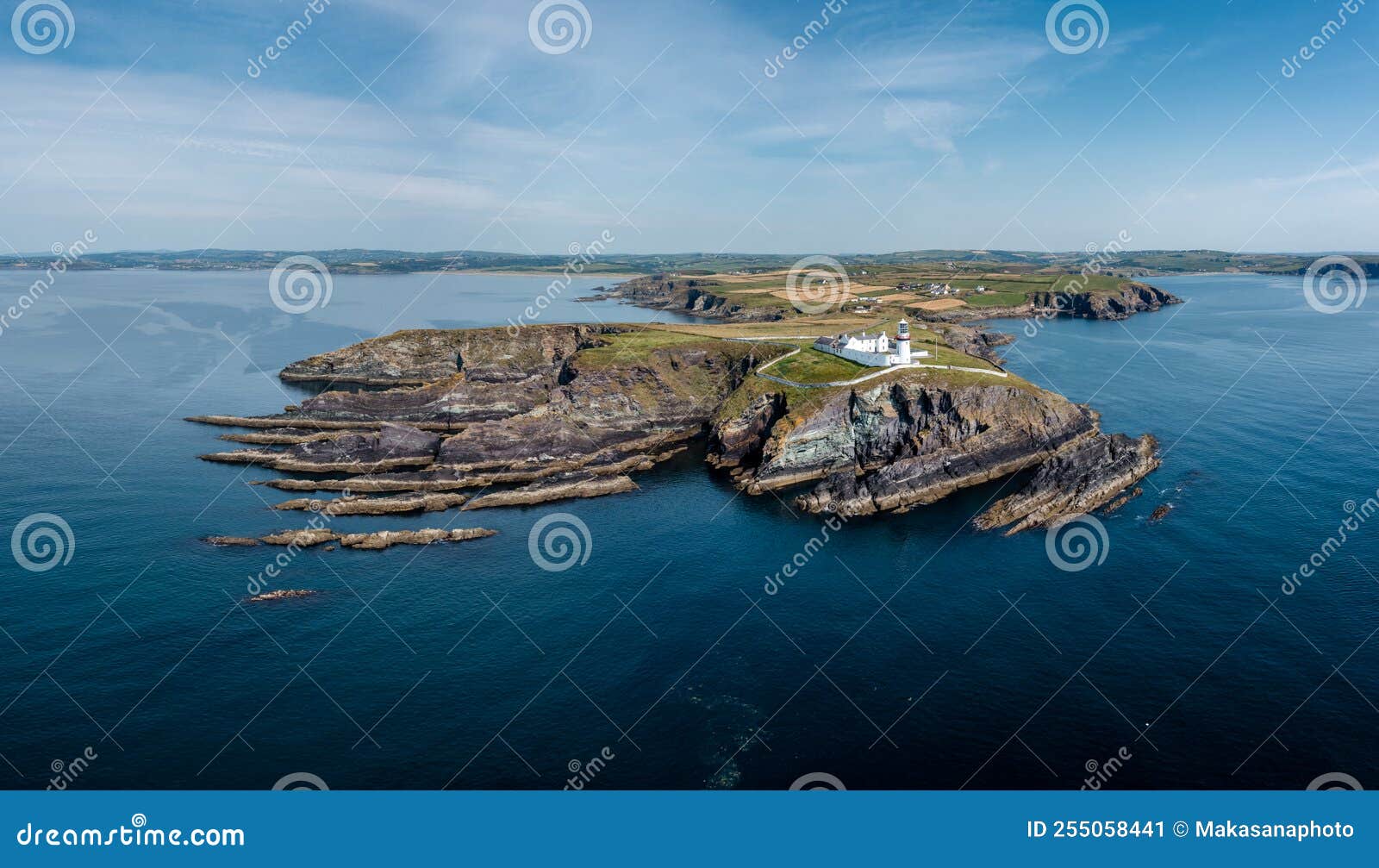 Aerial View of the Galley Head Lighthouse in County Cork Stock Image ...