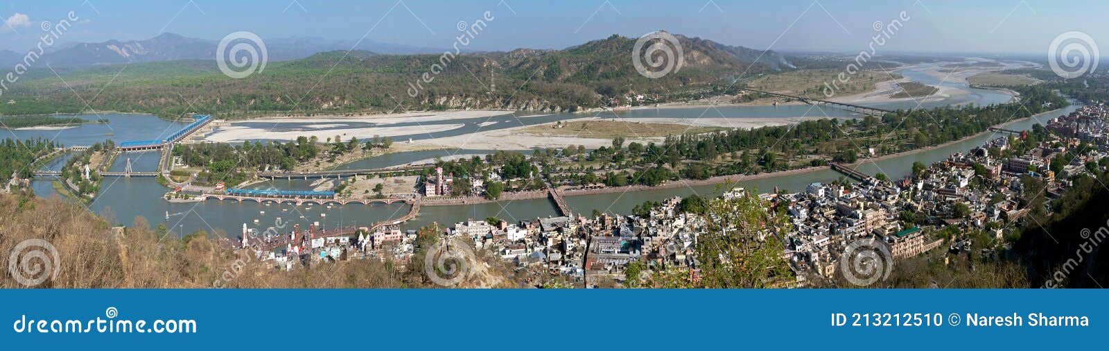 Aerial View of Ganga river stock photo. Image of park - 213212510