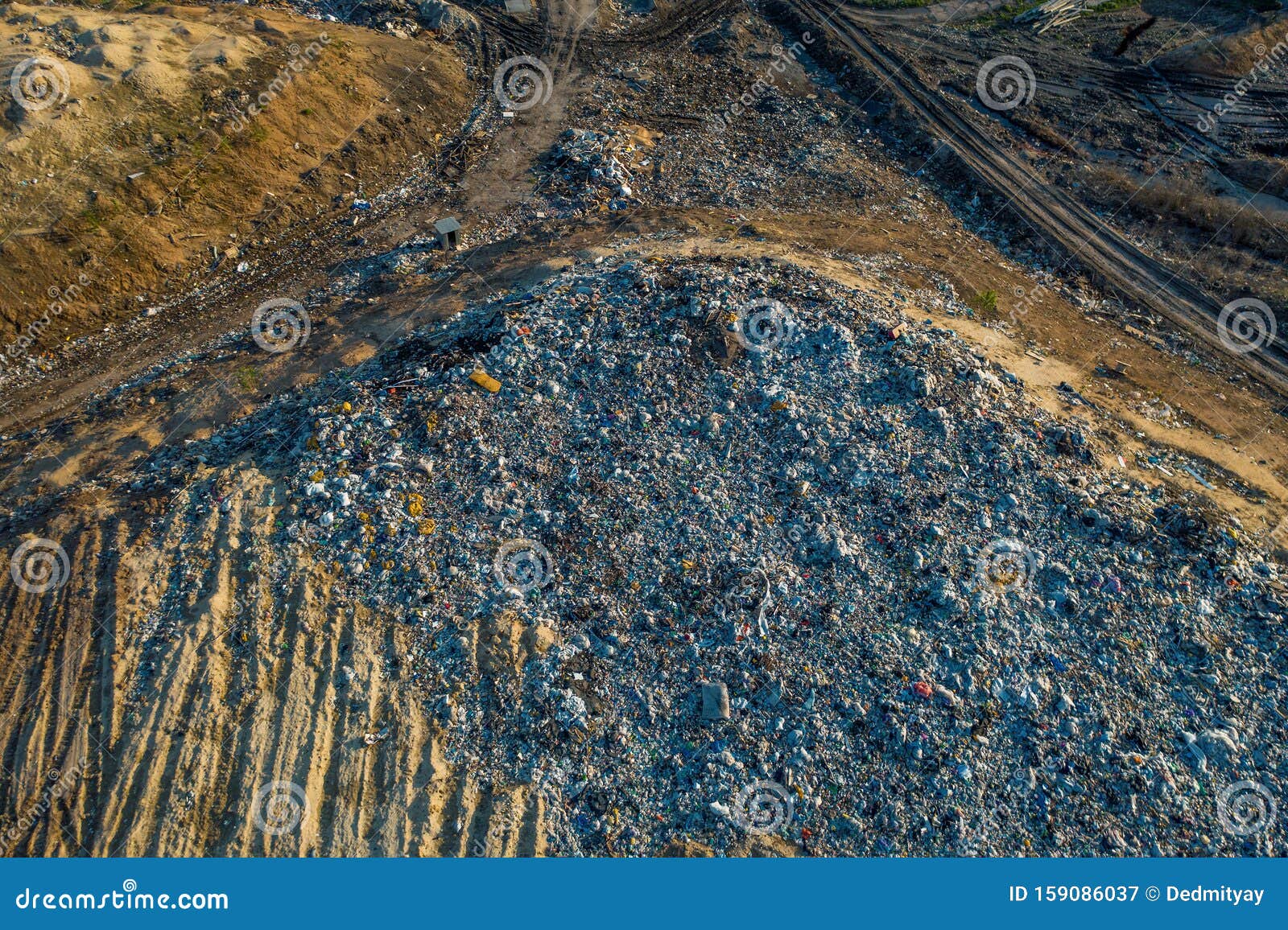 Aerial View of Garbage Dump. Top View of Plastic Waste and Different ...