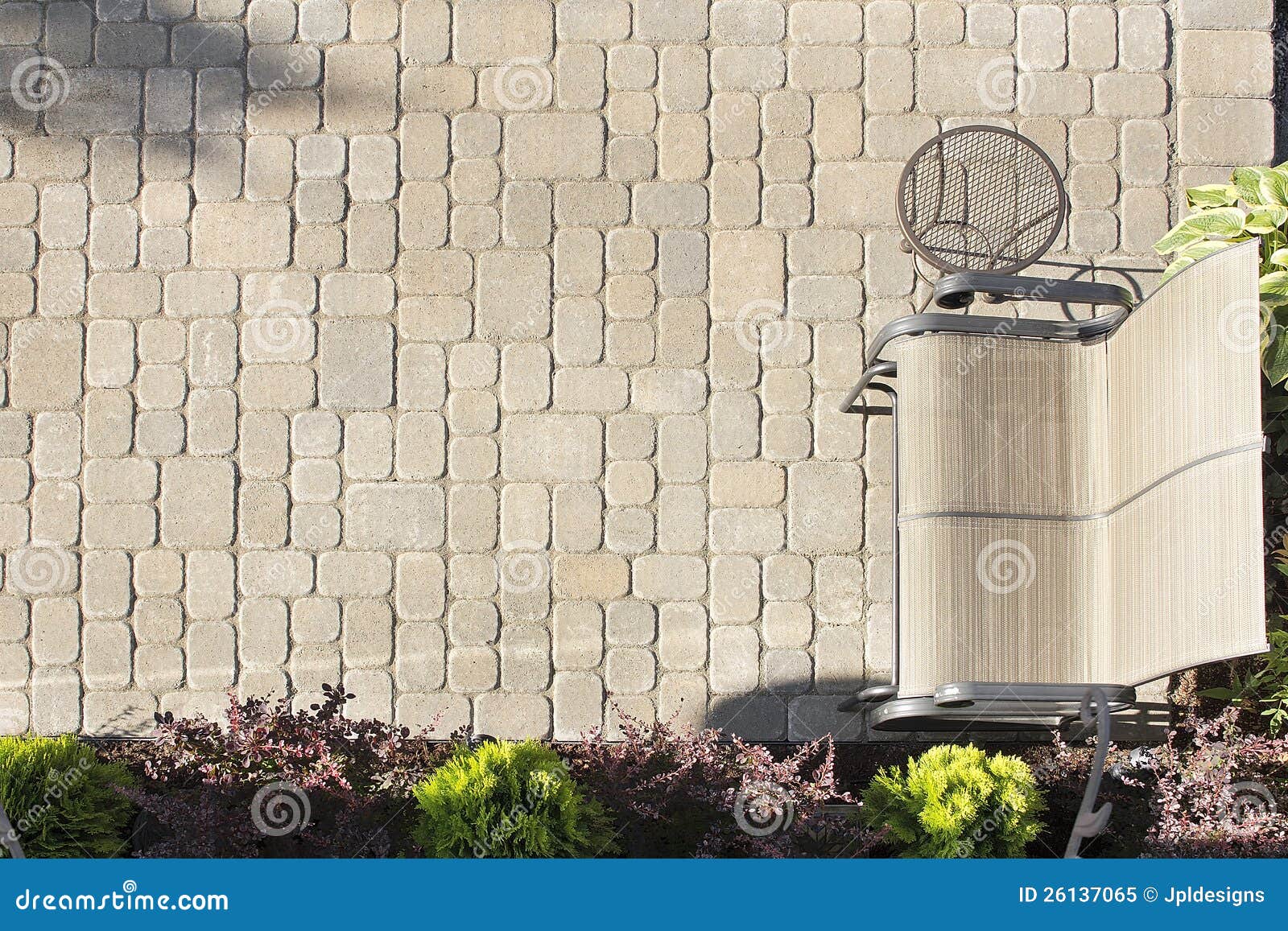 Aerial View of Garden Paver Patio Stock Image - Image of view, glider ...