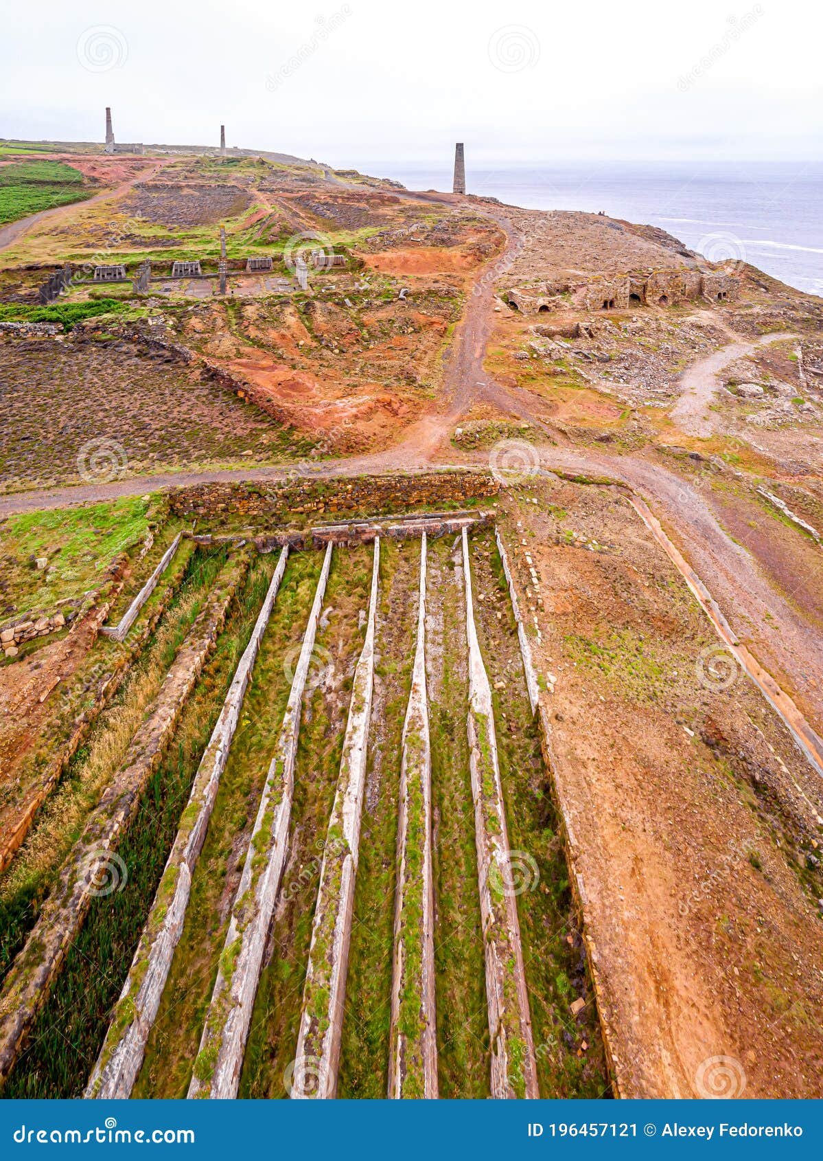 Aerial View of Geevor Tin Mines in Cornwall Stock Image - Image of ...