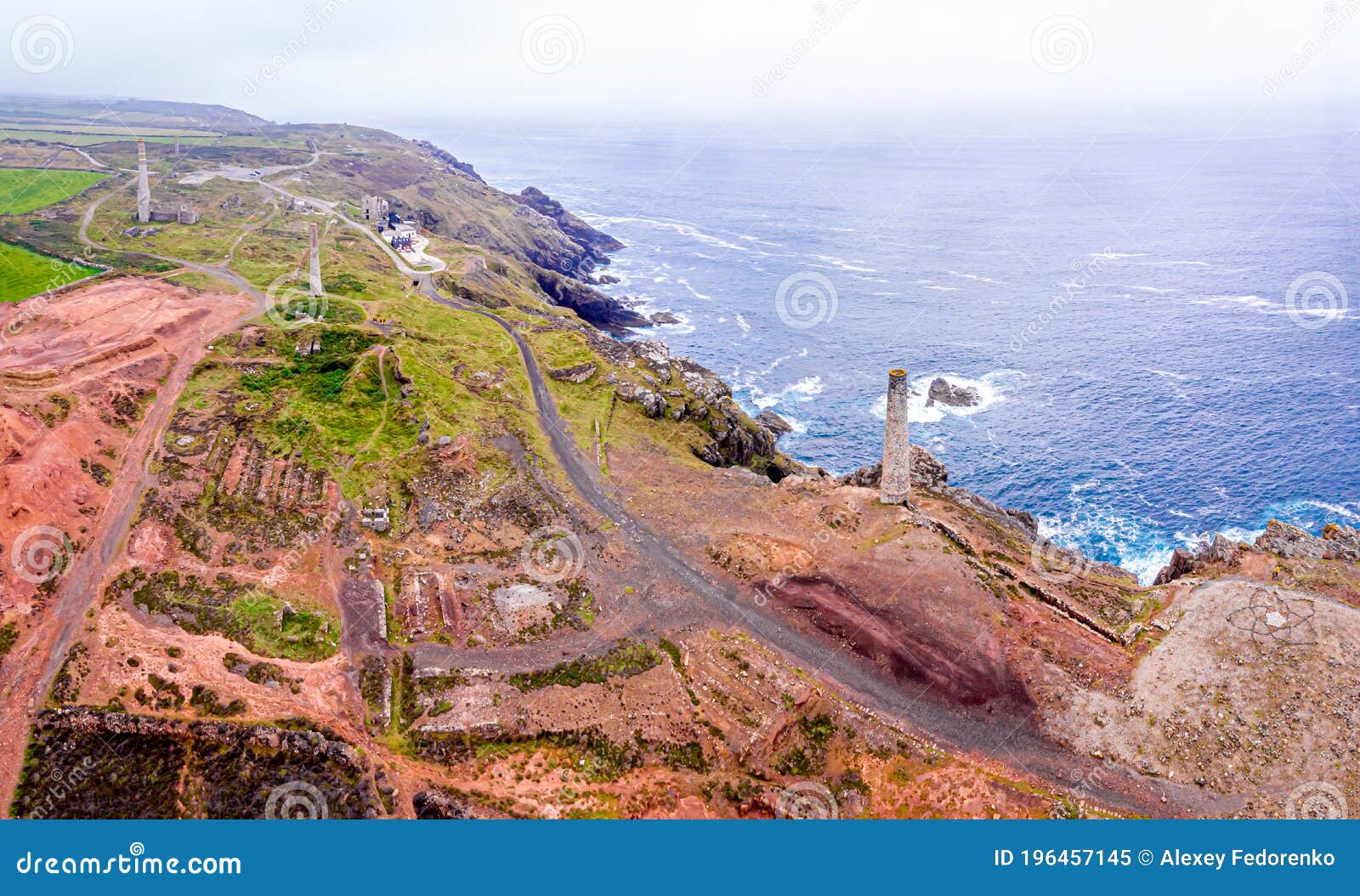 Aerial View of Geevor Tin Mines in Cornwall Stock Image - Image of ...