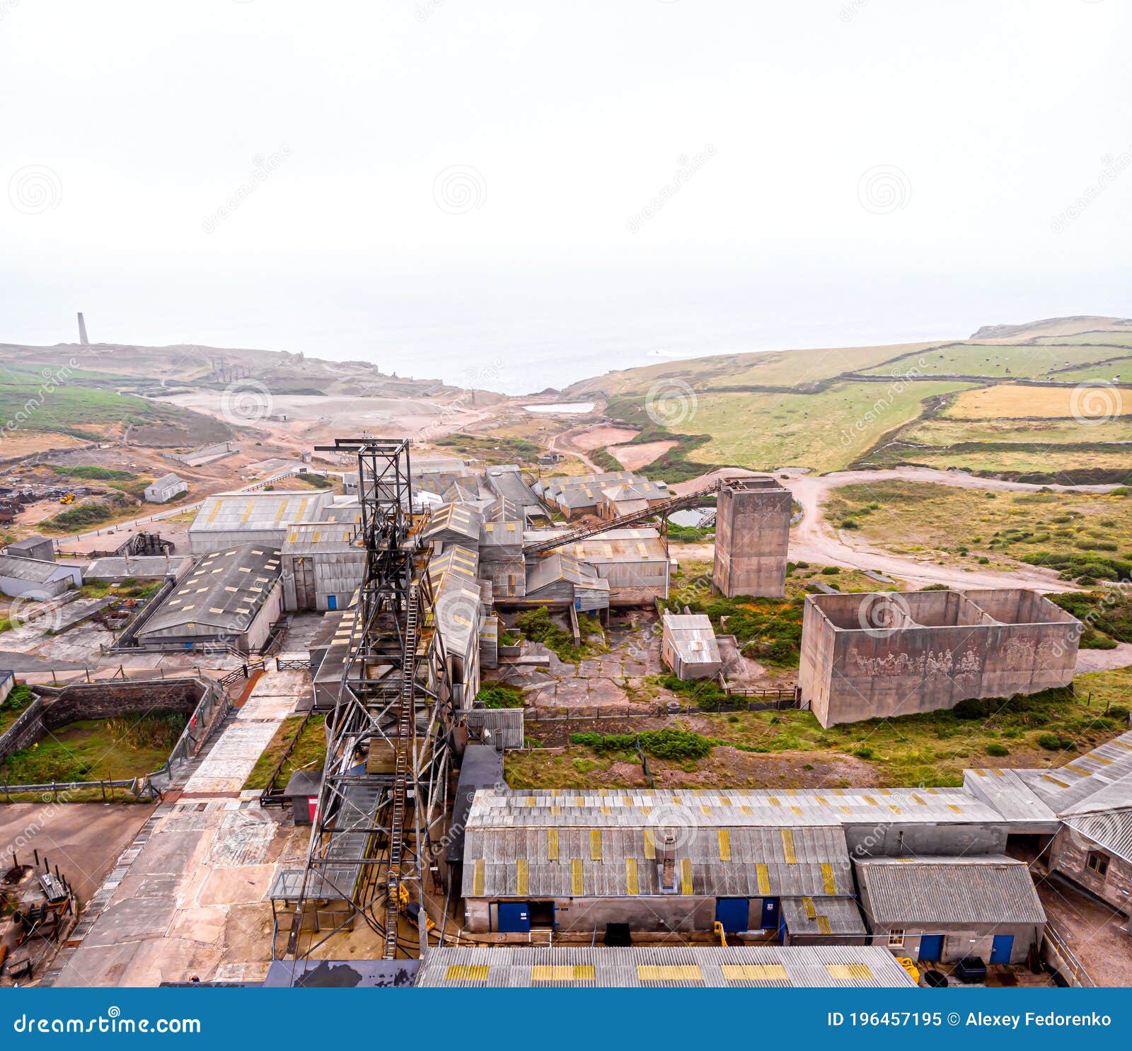 Aerial View of Geevor Tin Mines in Cornwall Stock Image - Image of ...