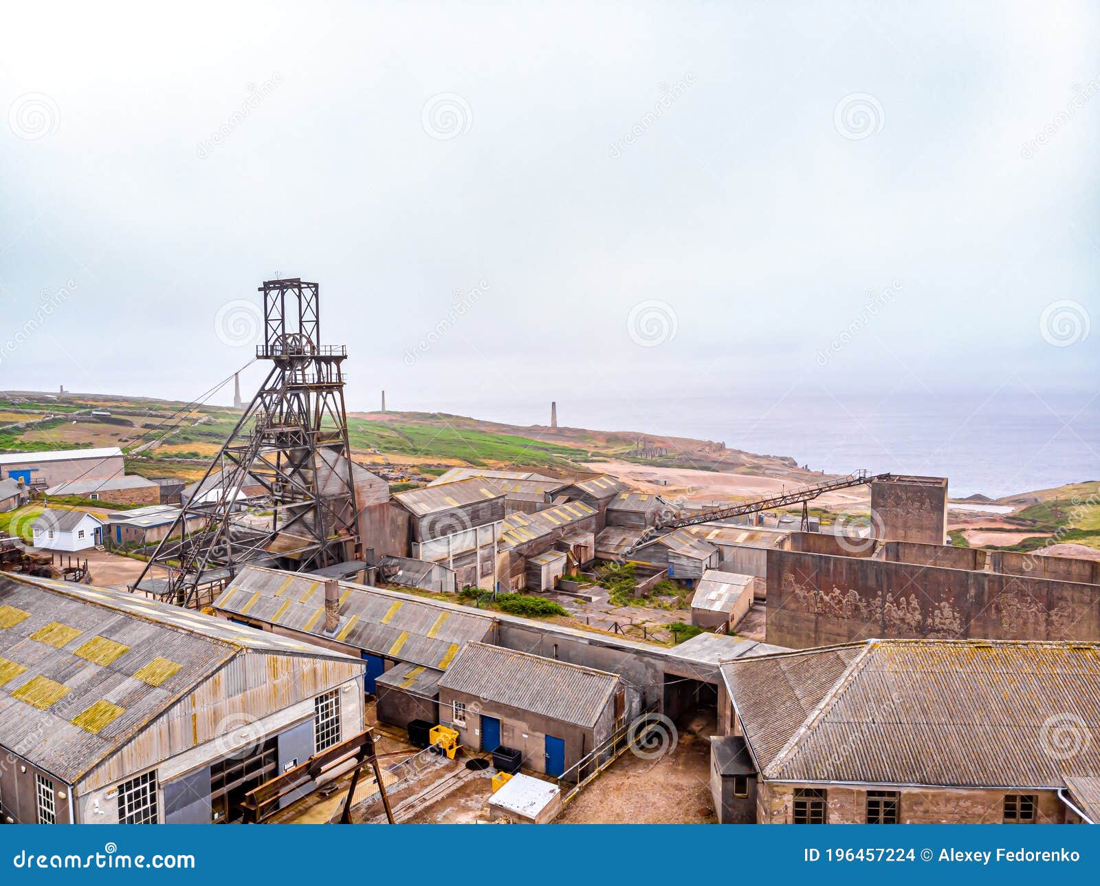 Aerial View of Geevor Tin Mines in Cornwall Stock Photo - Image of ...