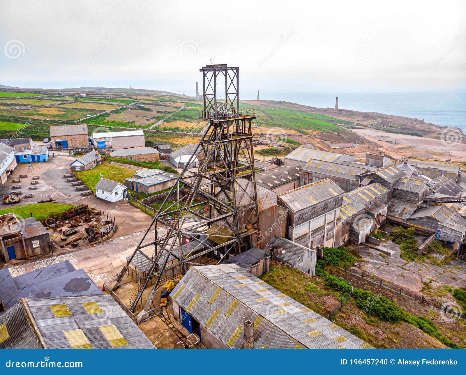 Aerial View of Geevor Tin Mines in Cornwall Stock Photo - Image of ...