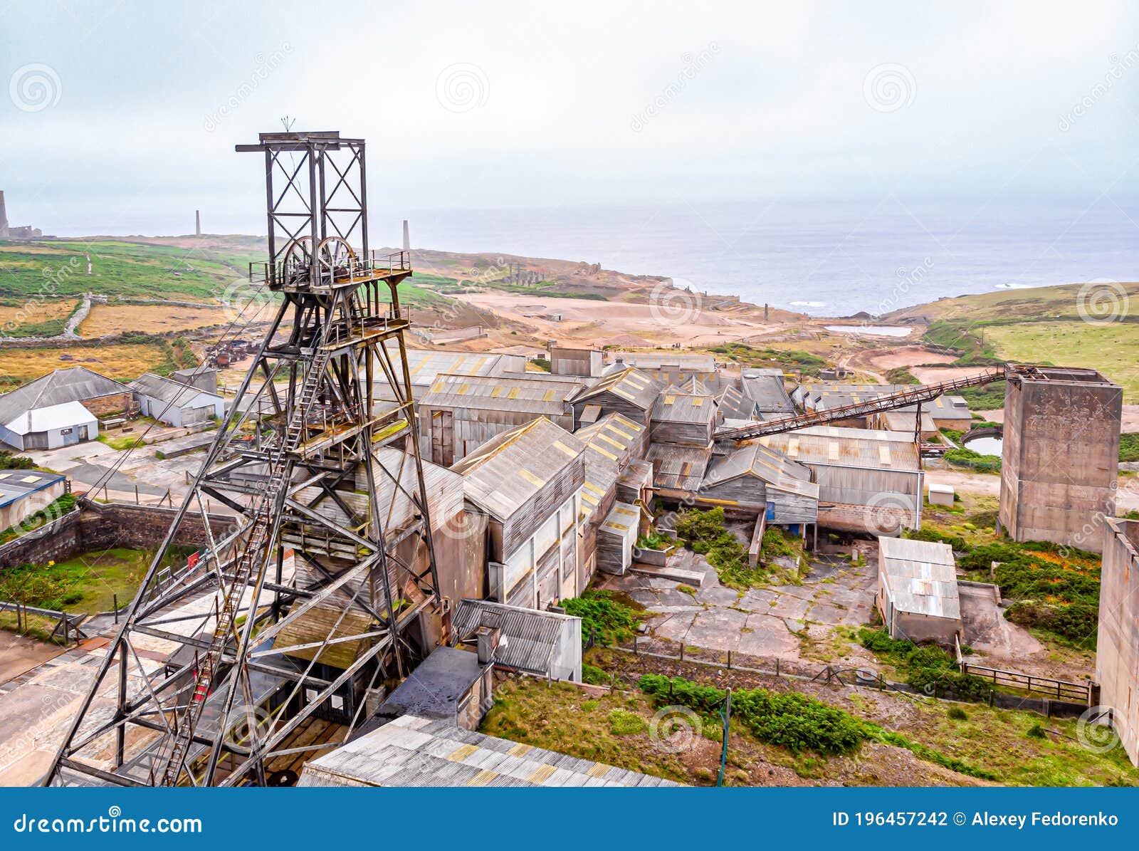 Aerial View of Geevor Tin Mines in Cornwall Stock Photo - Image of ...