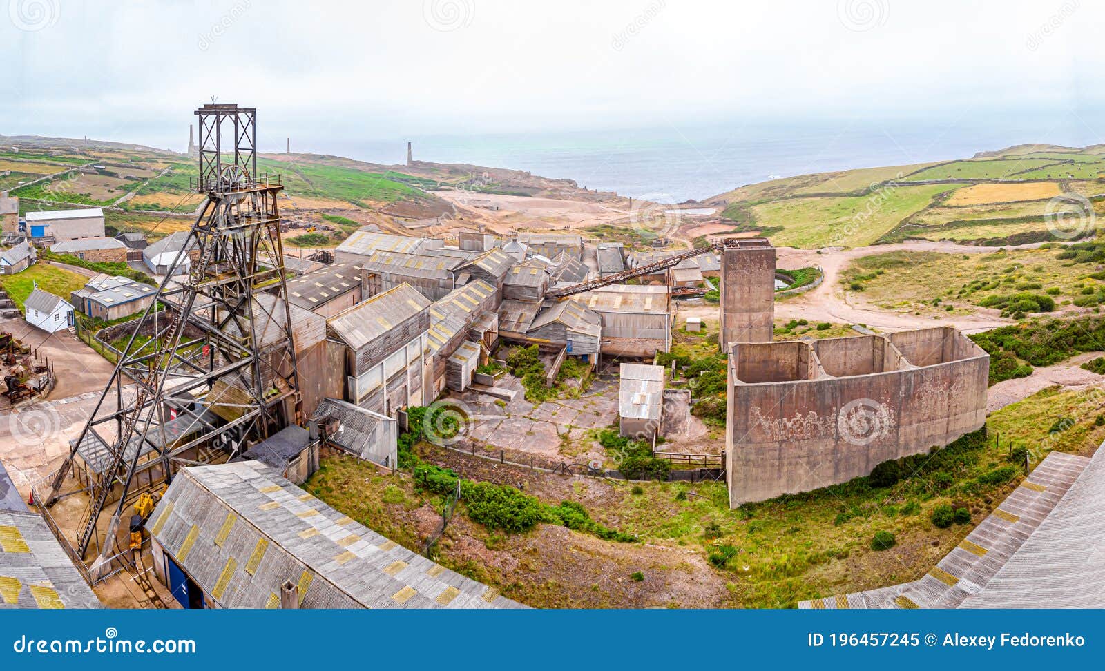 Aerial View of Geevor Tin Mines in Cornwall Stock Image - Image of ...