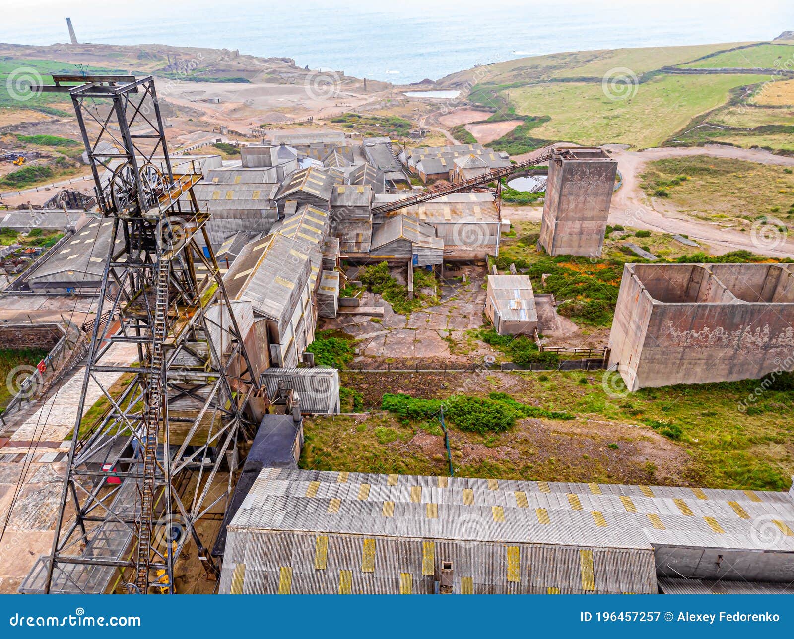 Aerial View of Geevor Tin Mines in Cornwall Stock Image - Image of ...