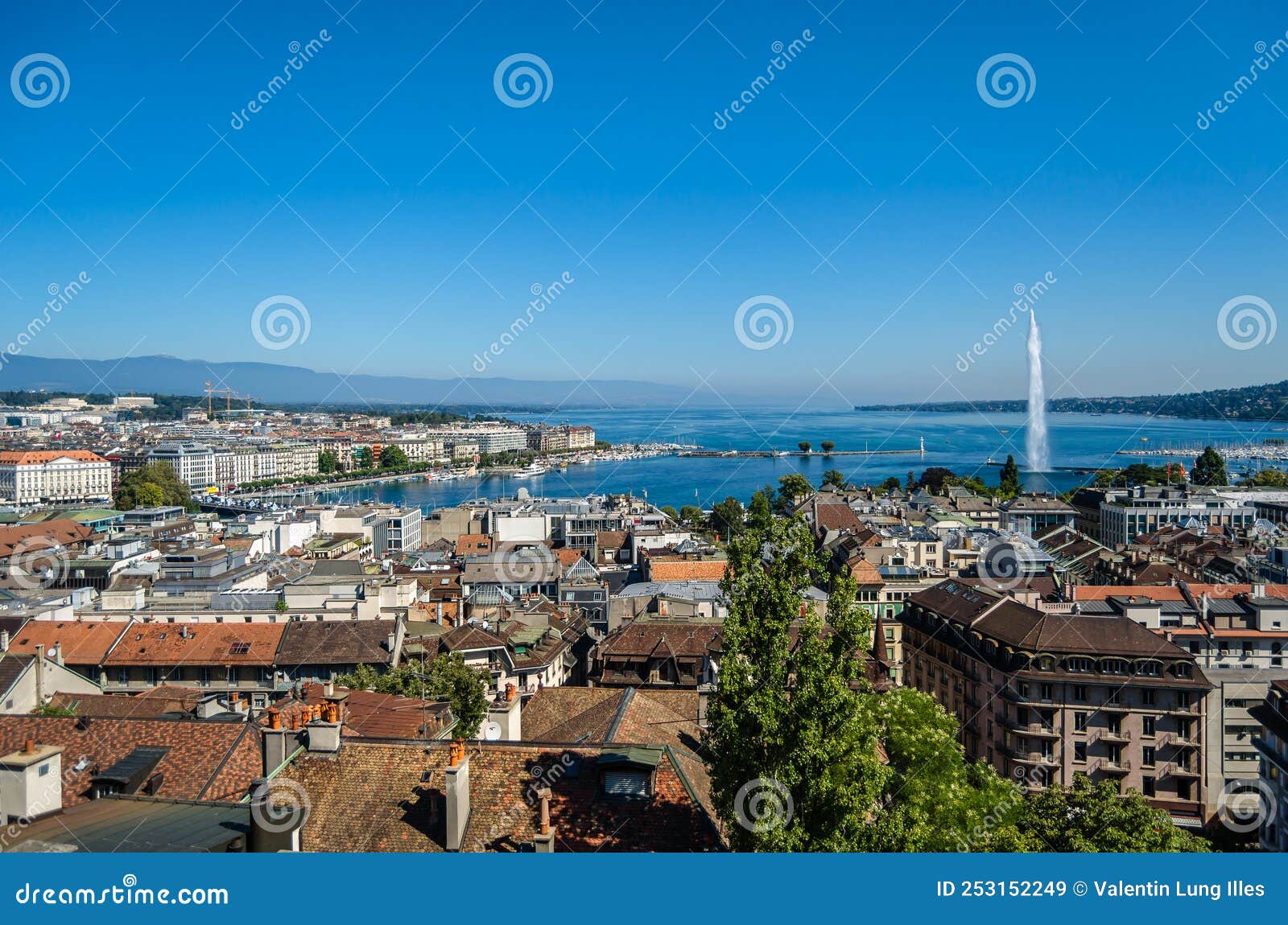 Aerial View of Geneva, Switzerland Stock Image - Image of building ...